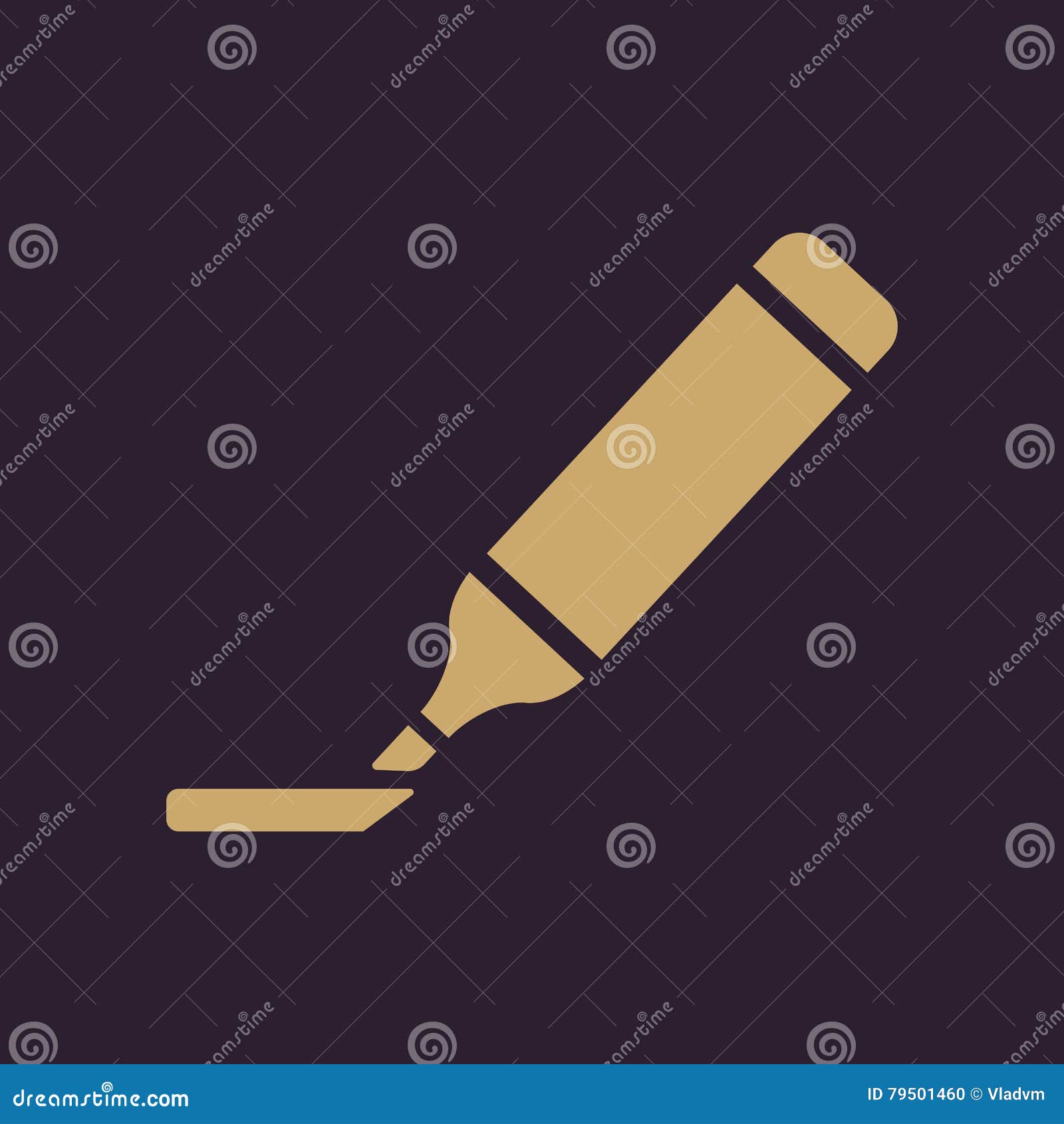 The Marker Icon. Highlighter Symbol Stock Vector - Illustration of ...
