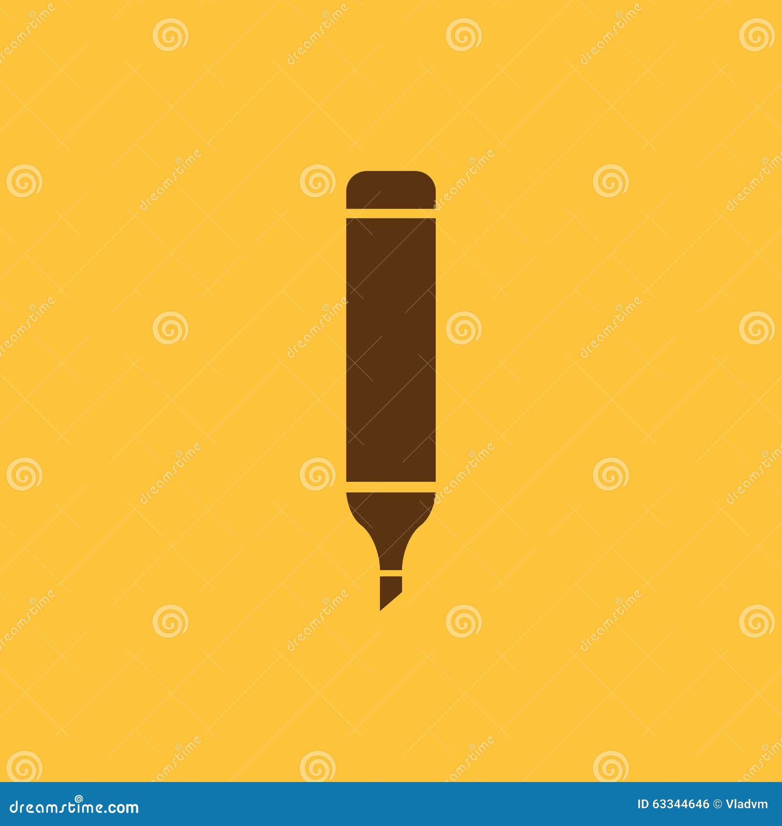 The Marker Icon. Pen and Pencil, Highlighter Symbol Stock Illustration ...