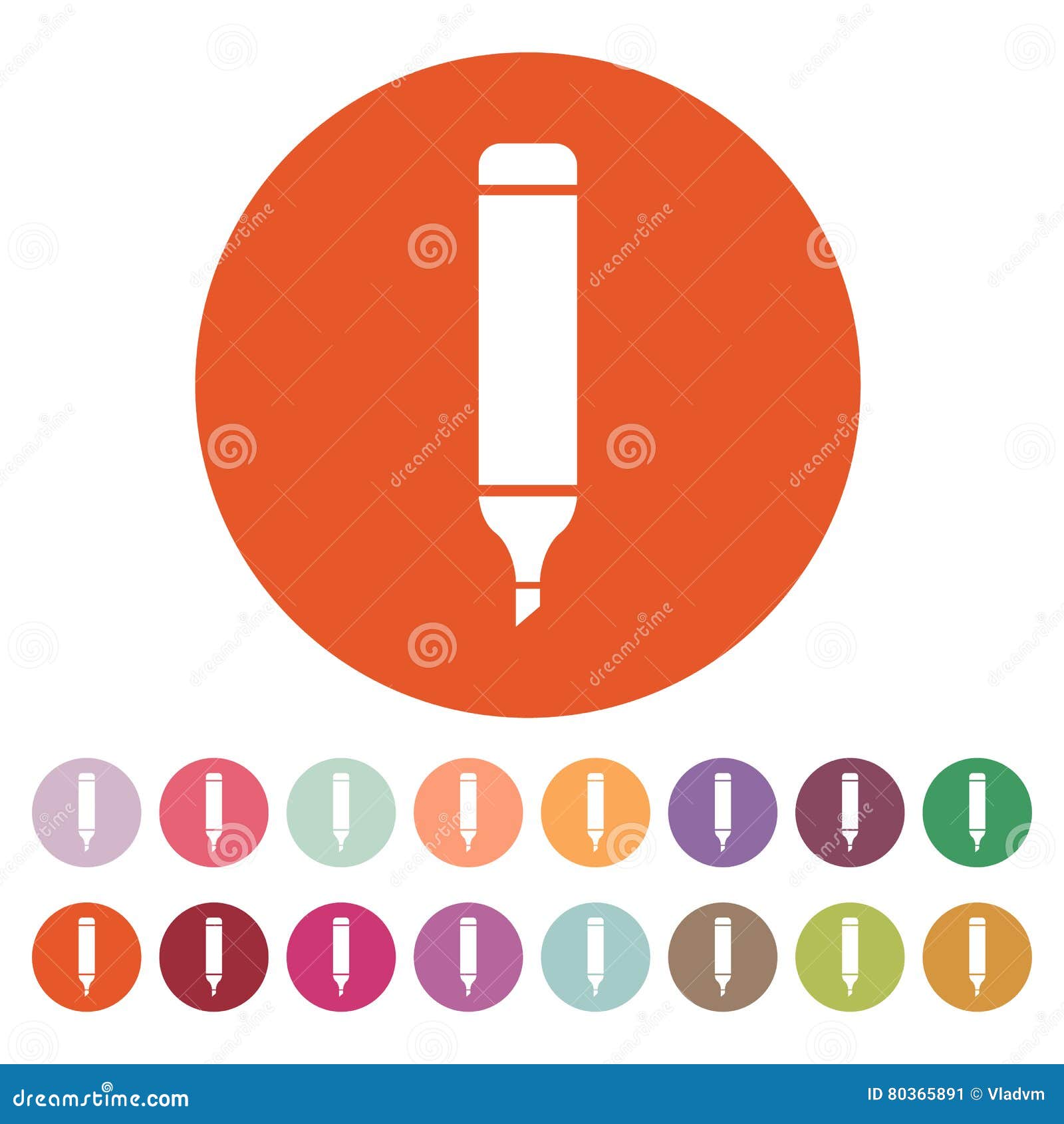 The Marker Icon. Pen and Pencil, Highlighter Symbol Stock Vector ...