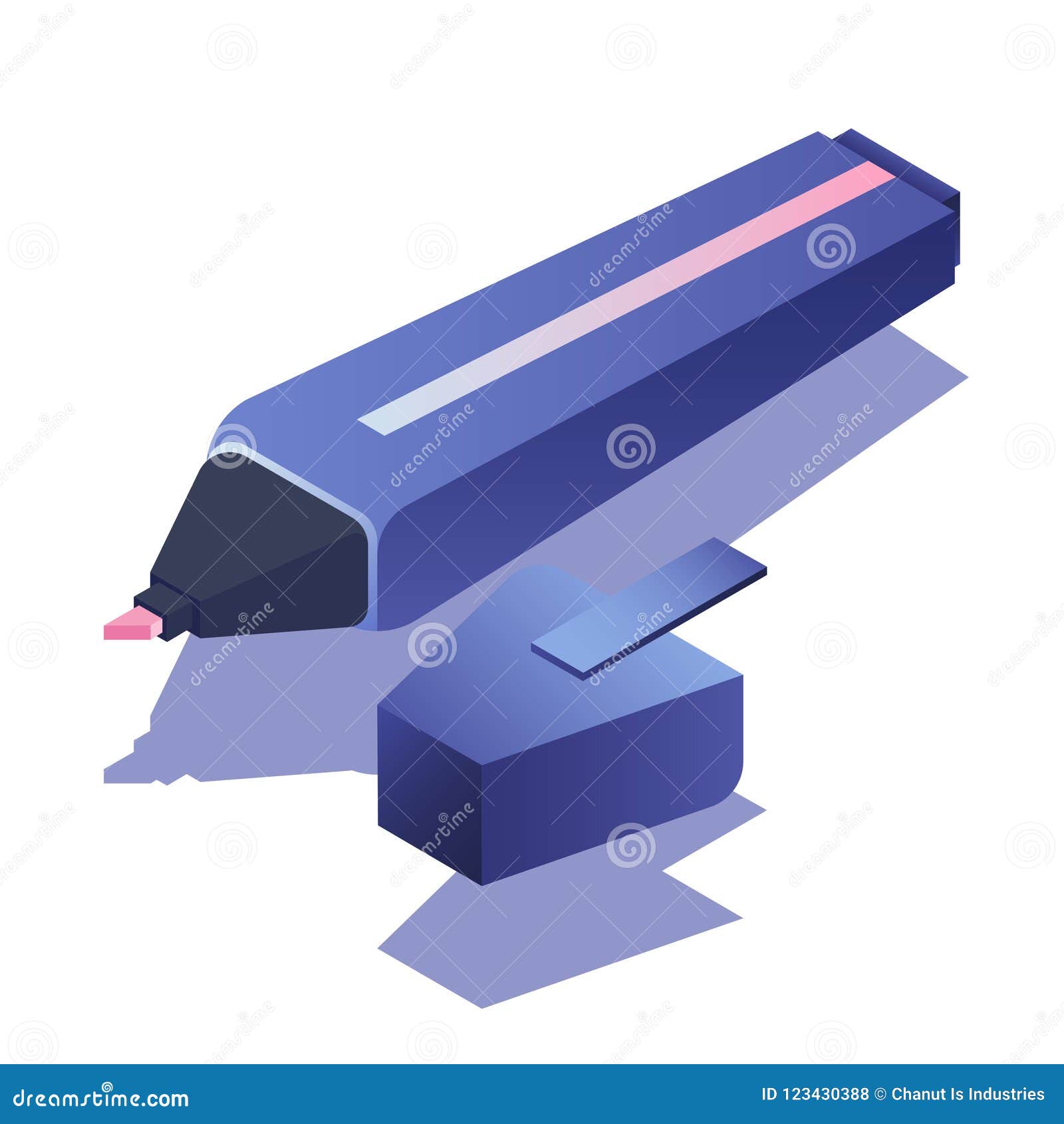 Marker Isometric Illustration Stock Vector - Illustration of isometric ...