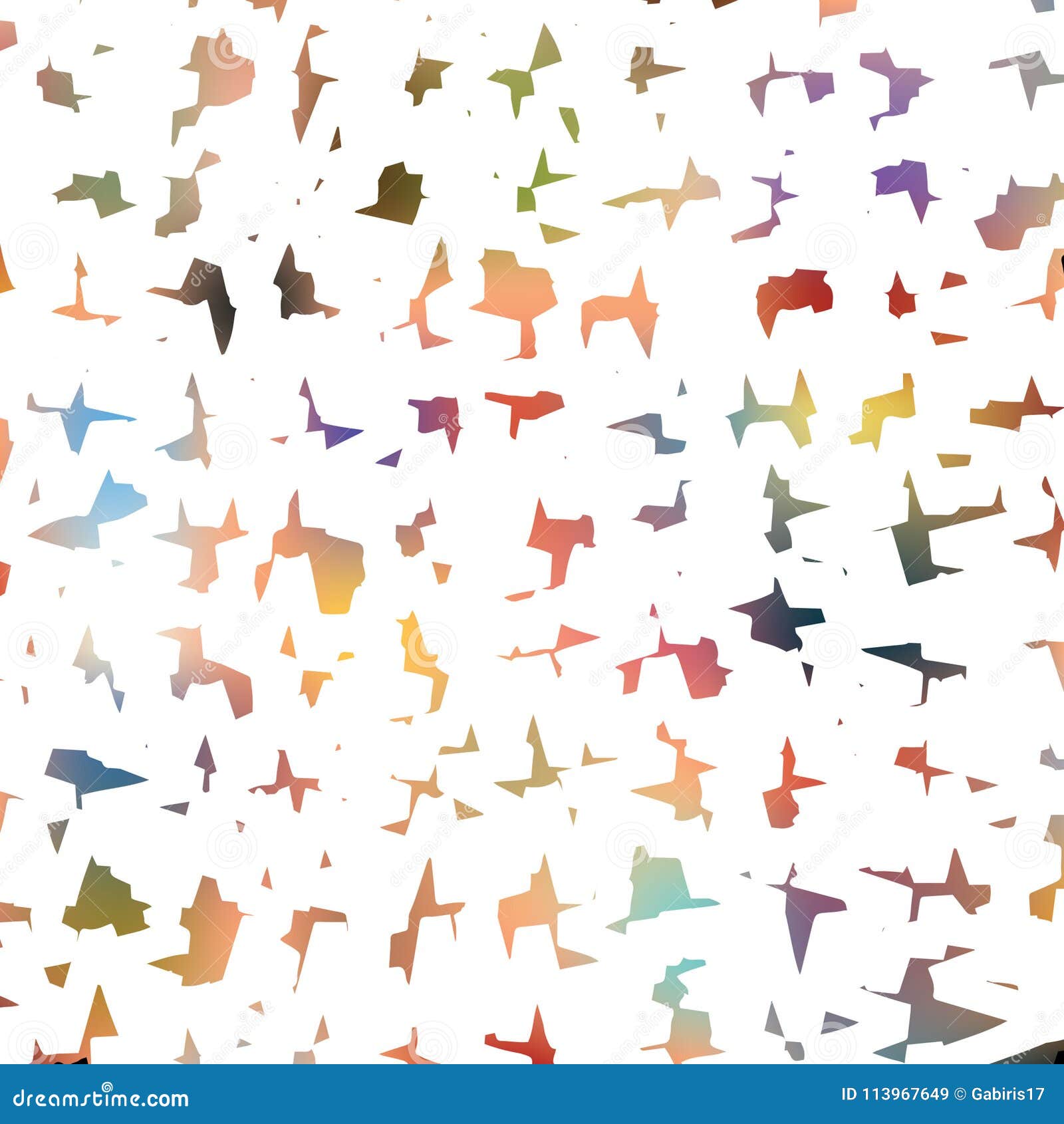 Digitally Generated and Colored, Amorphous Motifs on Colored, Jumbled ...