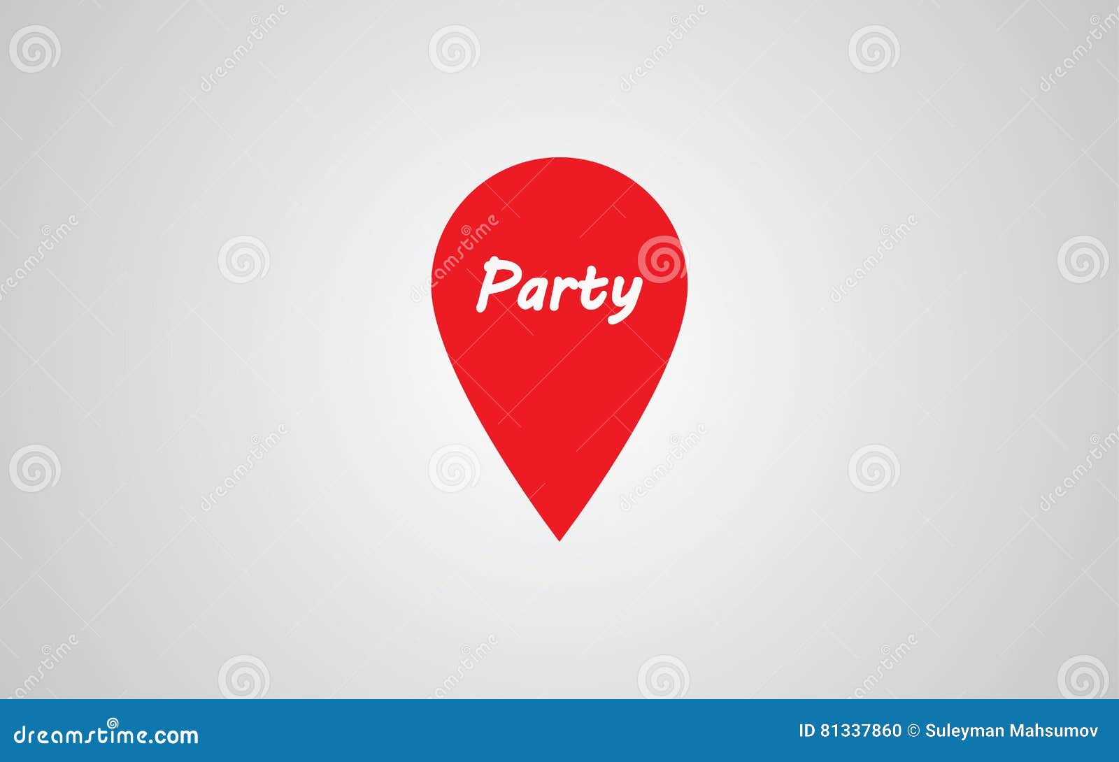 Marker Location Icon with Party Text Stock Vector - Illustration of ...