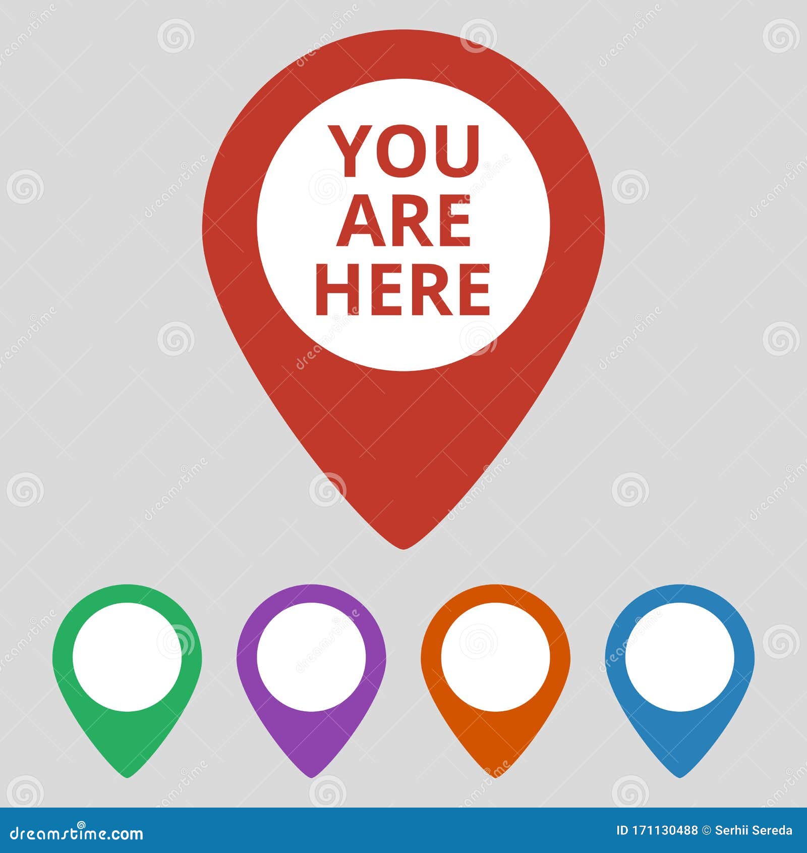 You Are Here Sign Icon. Info Text Symbol. Cartoon Vector ...