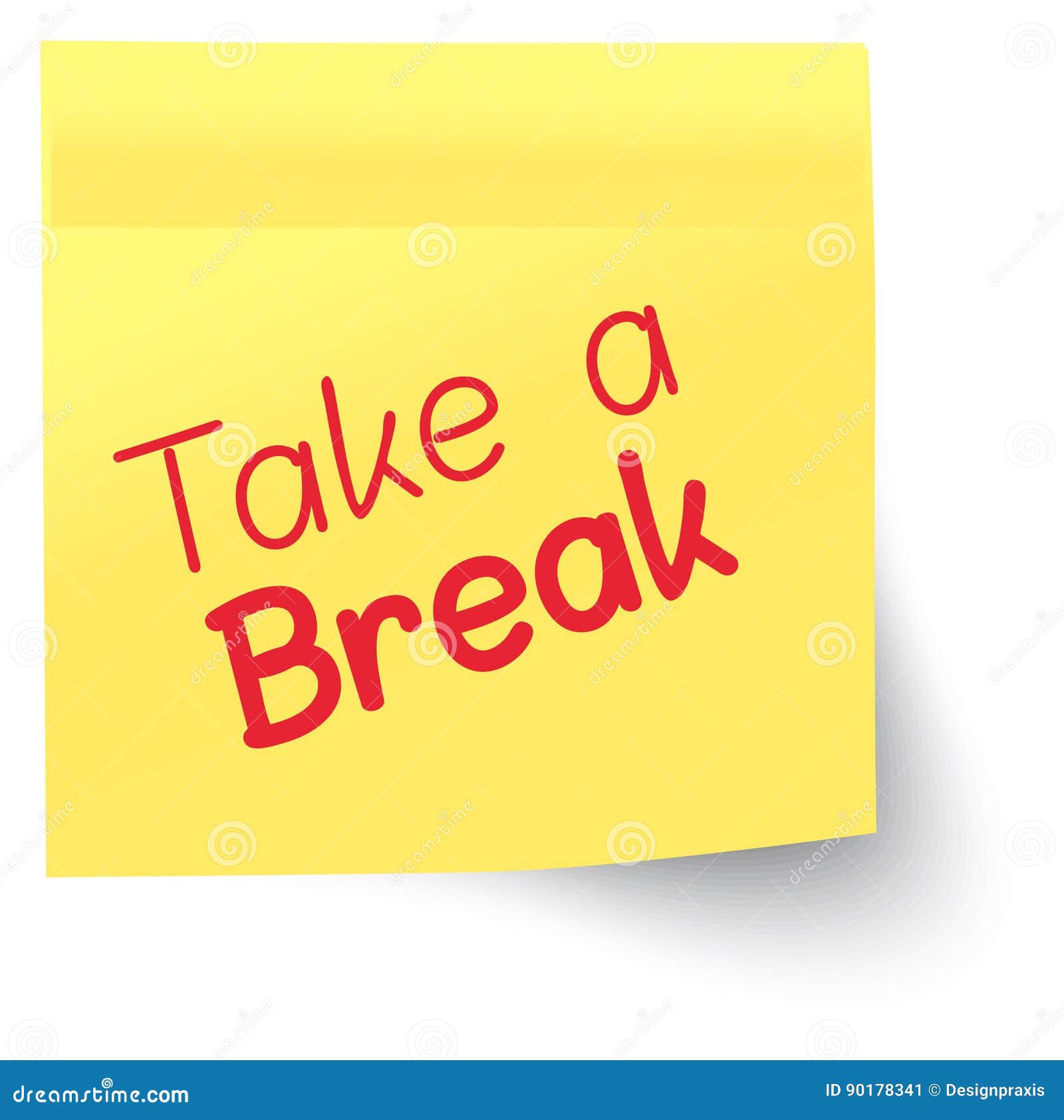 Marker Note - Take a Break stock illustration. Illustration of reminder ...