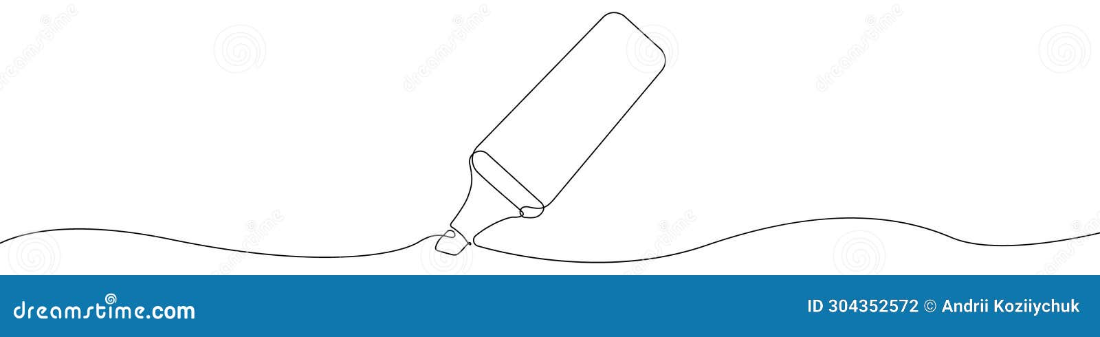 Marker One Line Drawing Vector. Marker Continuous Line Drawing Vector ...