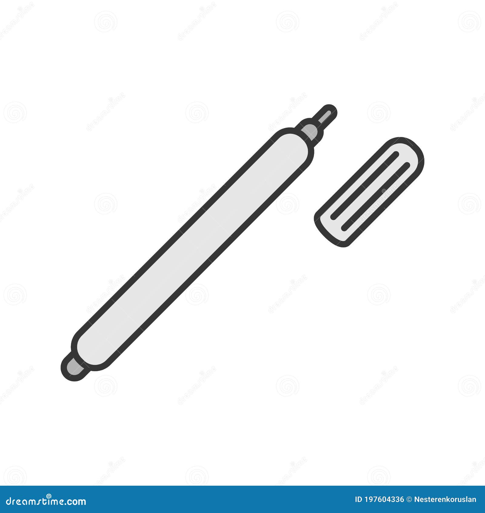 Marker pen color icon stock vector. Illustration of pencil - 197604336