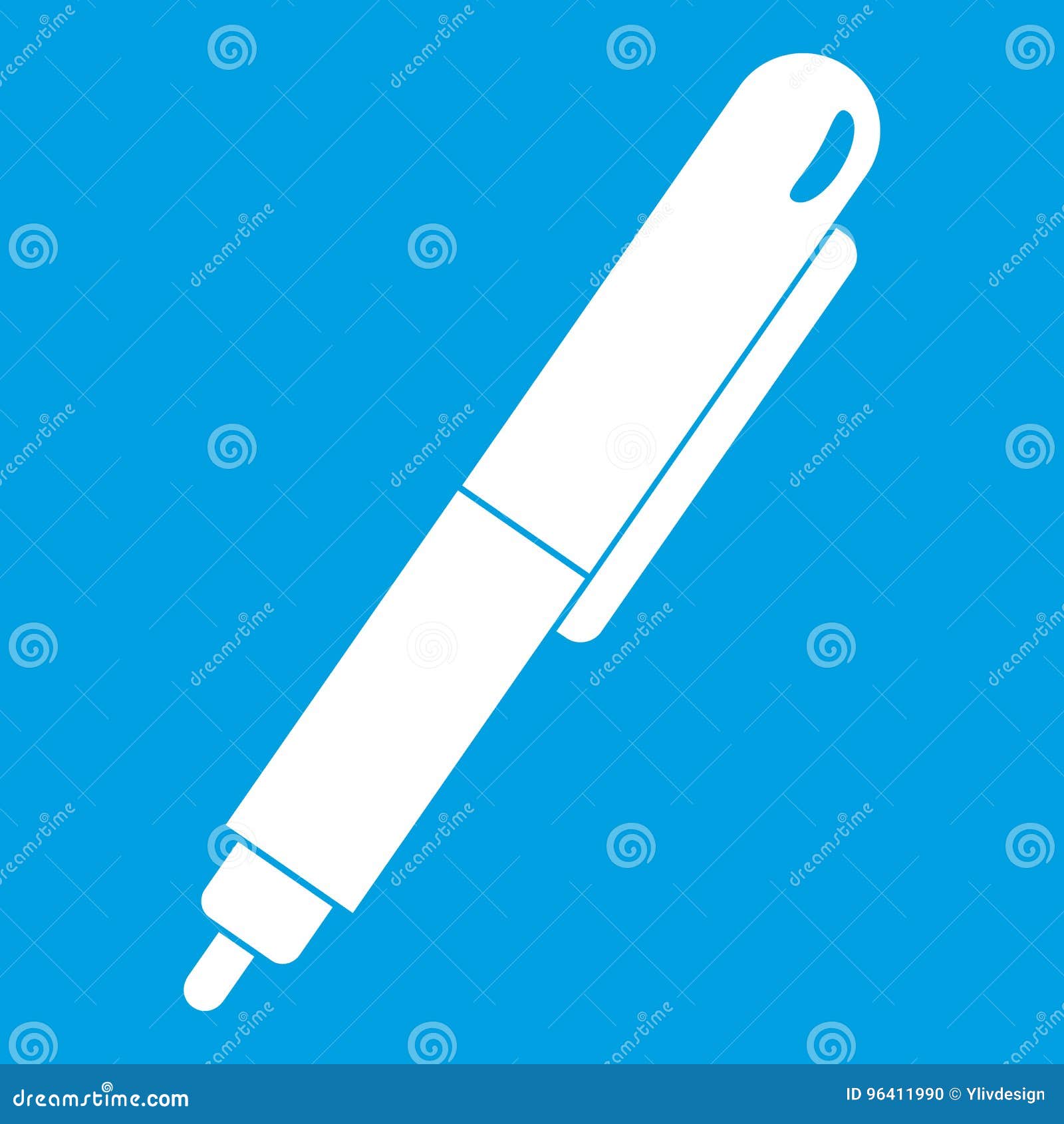 Marker pen icon white stock vector. Illustration of draw - 96411990