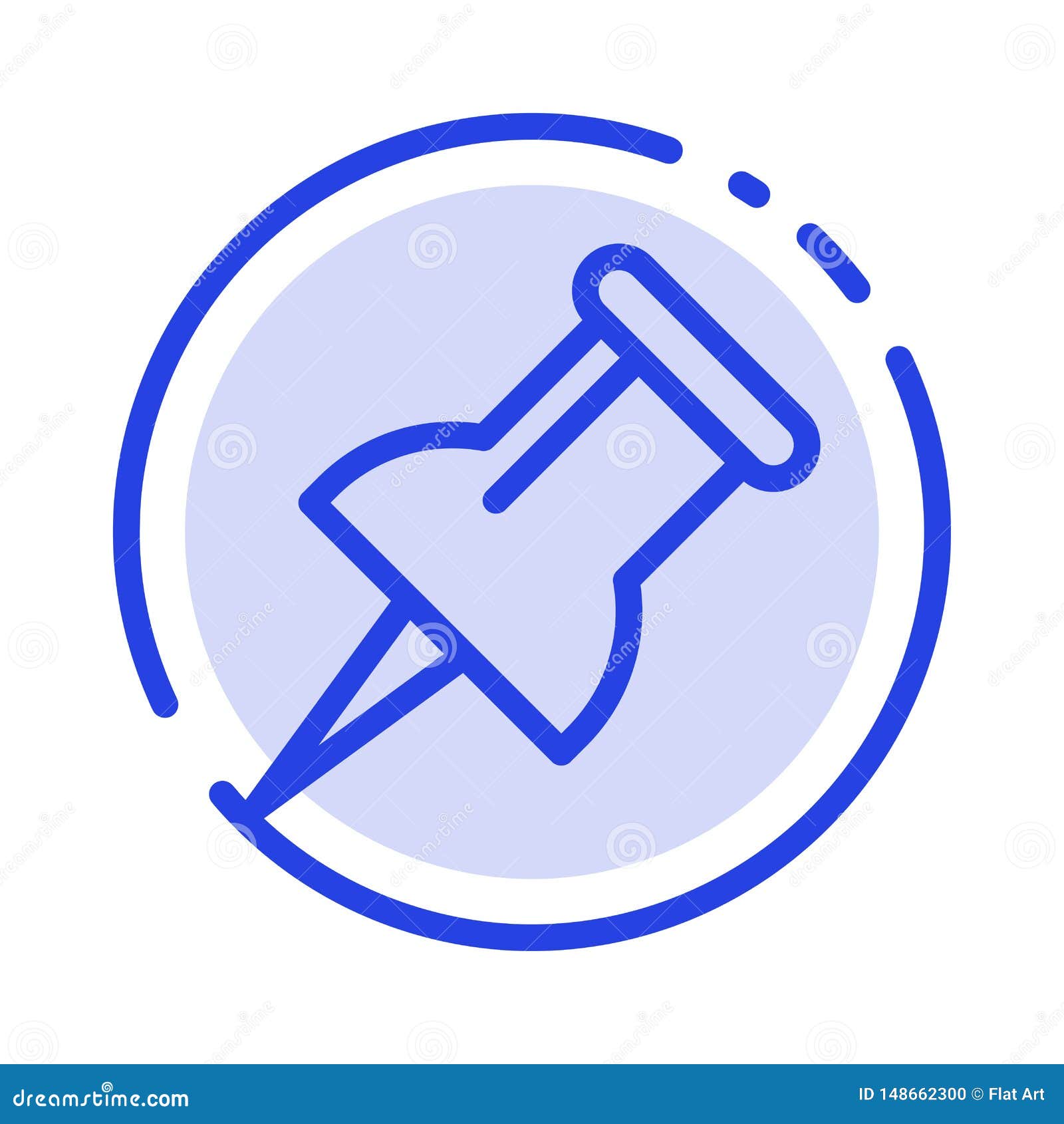 Marker, Pin Blue Dotted Line Line Icon Stock Vector - Illustration of ...