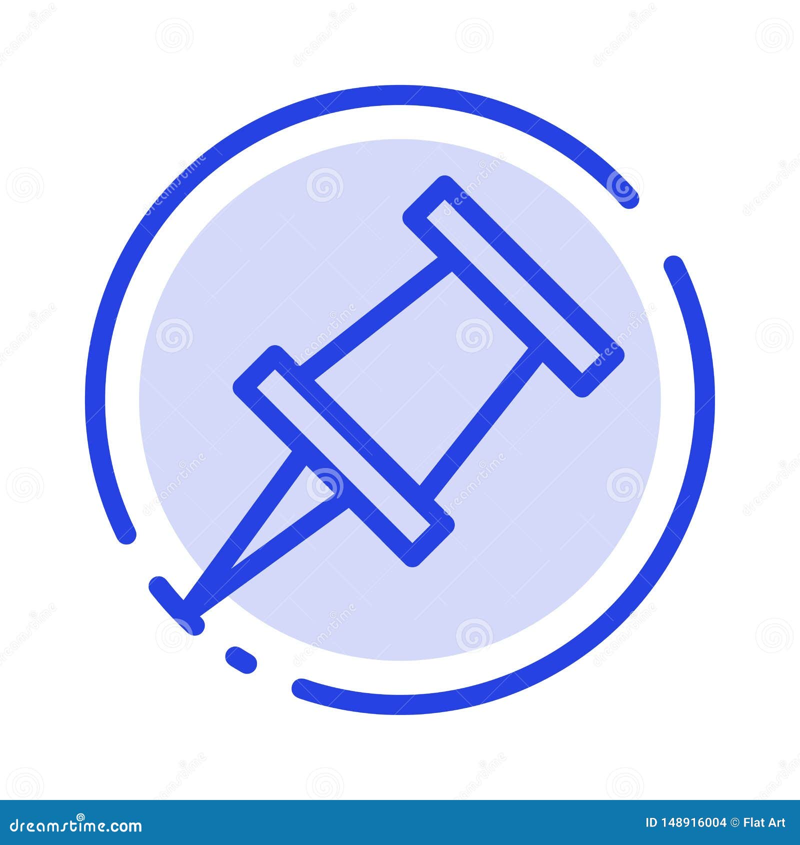 Marker, Pin Blue Dotted Line Line Icon Stock Vector - Illustration of ...