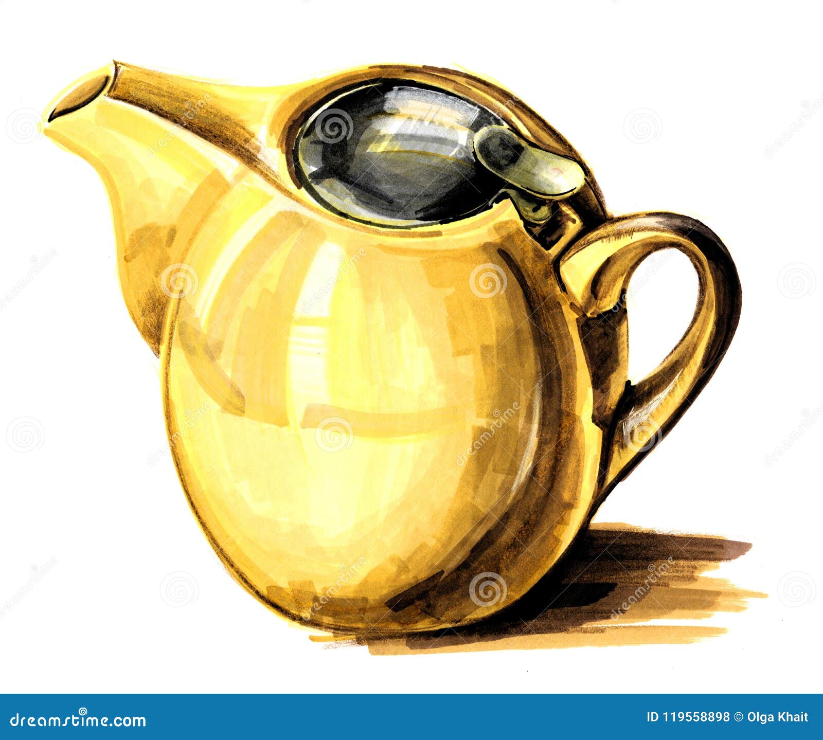 A Marker Sketch of Yellow Teapot. Stock Illustration - Illustration of ... A Marker Sketch of Yellow Teapot. Stock Illustration - Illustration of ...
