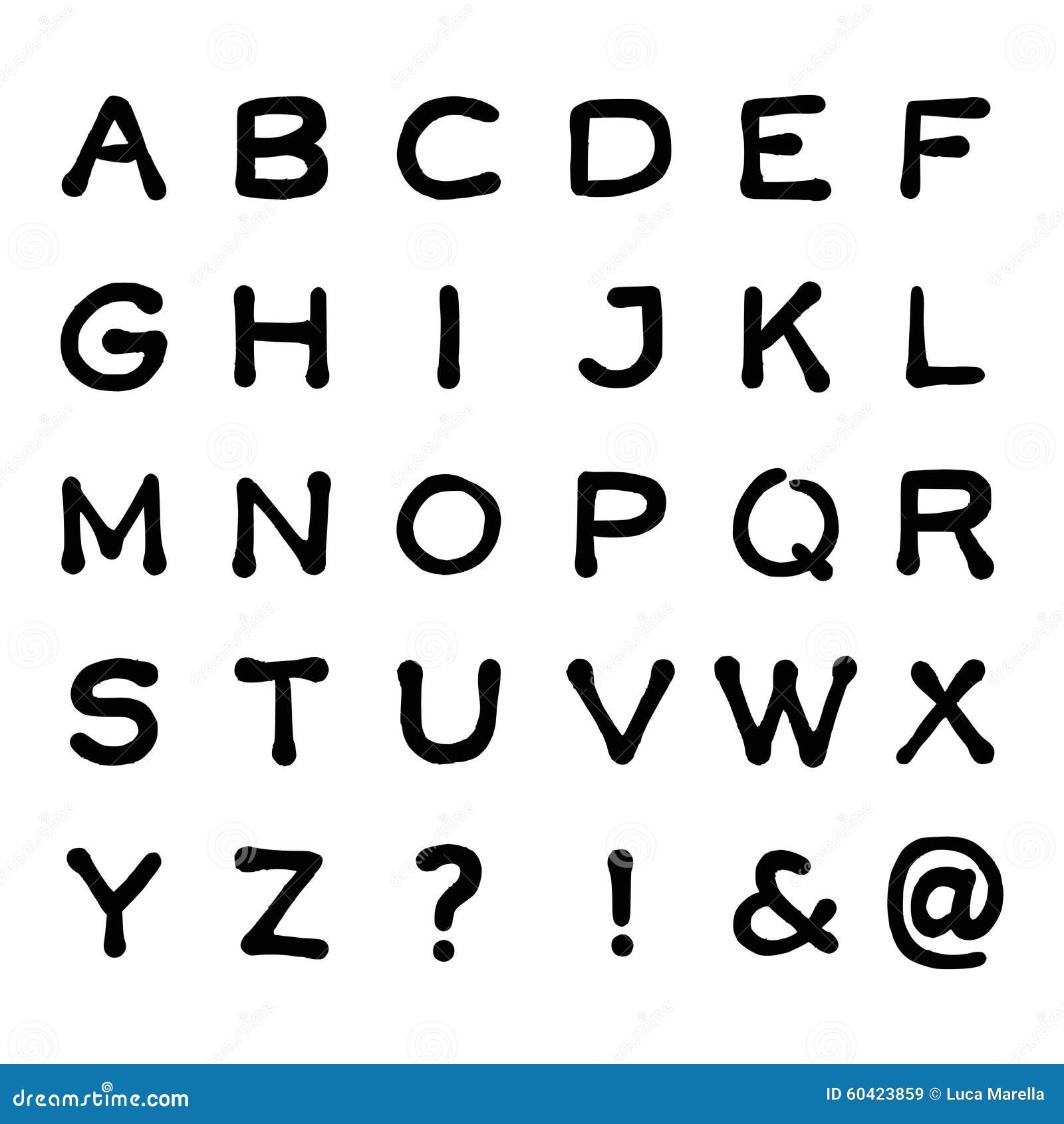 Marker Style Alphabet Letters Stock Vector - Illustration of ...