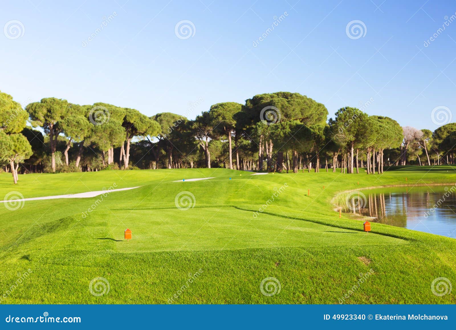 Marker at a Teeing Ground of a Golf Course Stock Photo - Image of ...