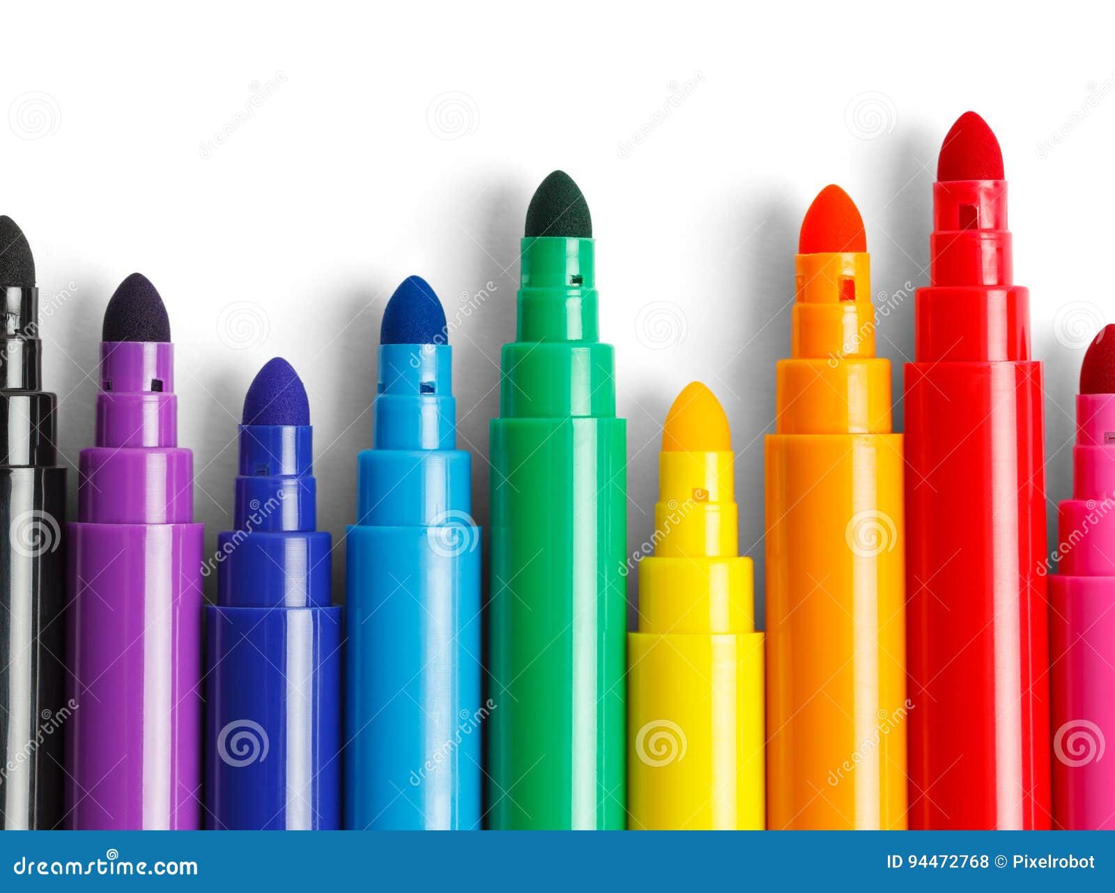 Marker Tops stock photo. Image of background, craft, colored - 94472768