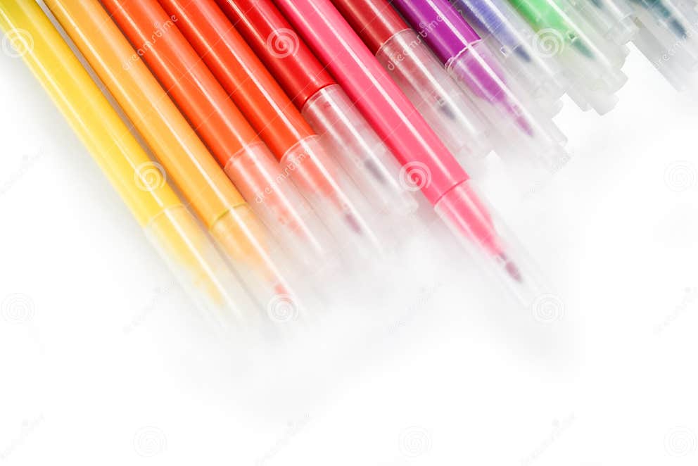 Marker on a White Background Stock Photo - Image of drawing, graphic ...