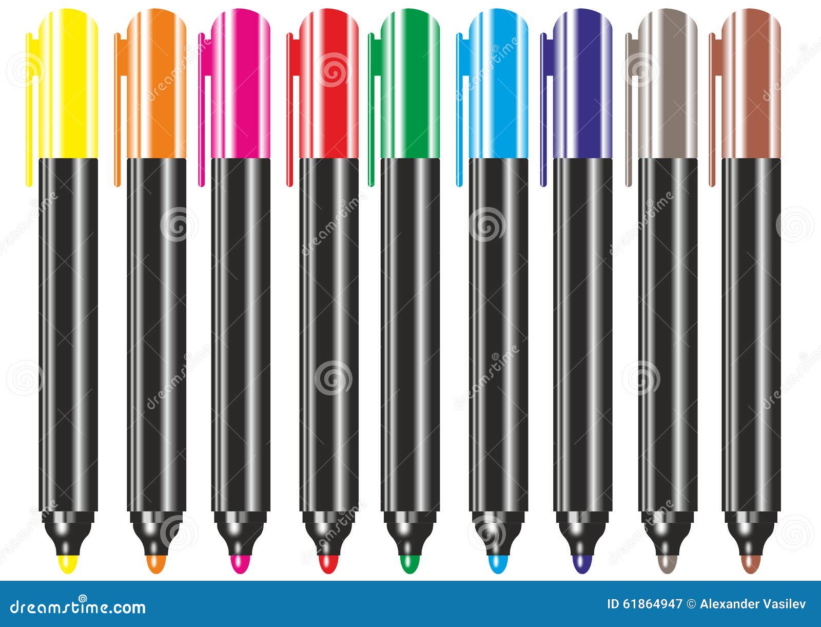 Markers stock vector. Illustration of colors, vector - 61864947