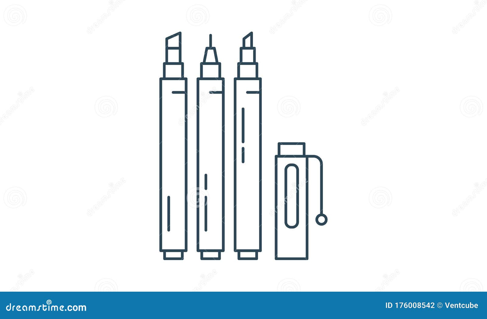 Markers Icon Flat Style Vector Illustration. Stock Illustration ...