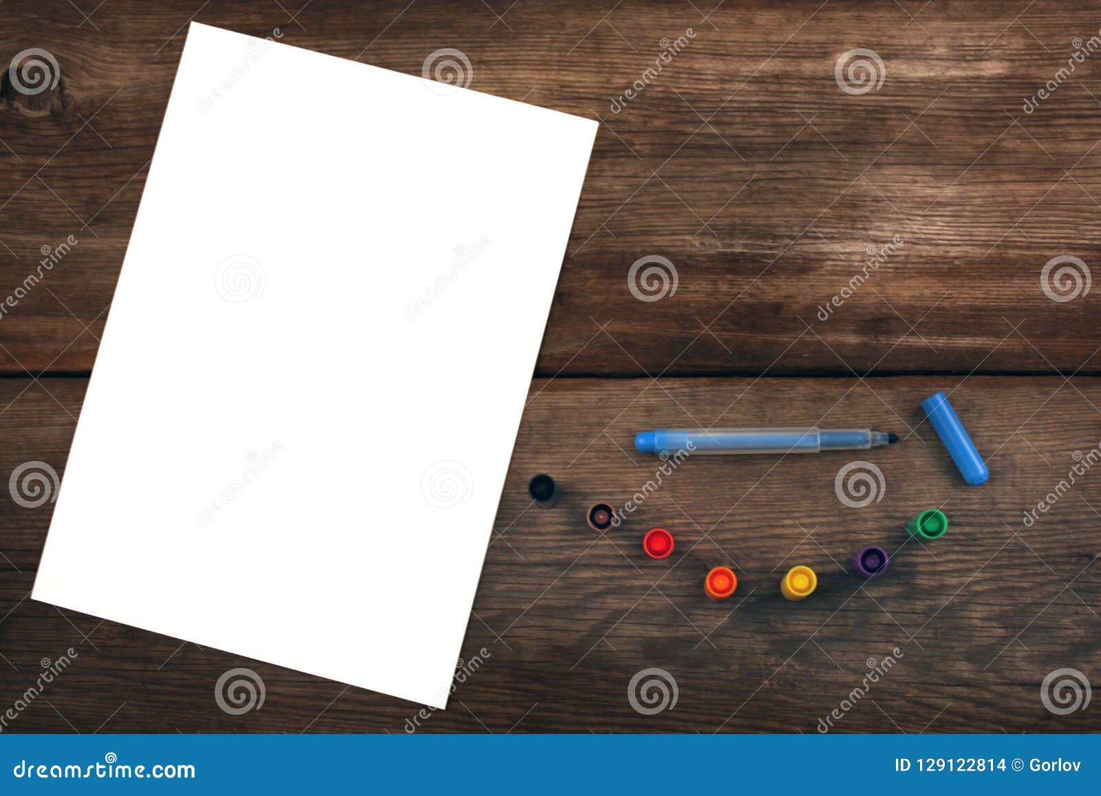 Markers sharp table wooden stock photo. Image of markers - 129122814