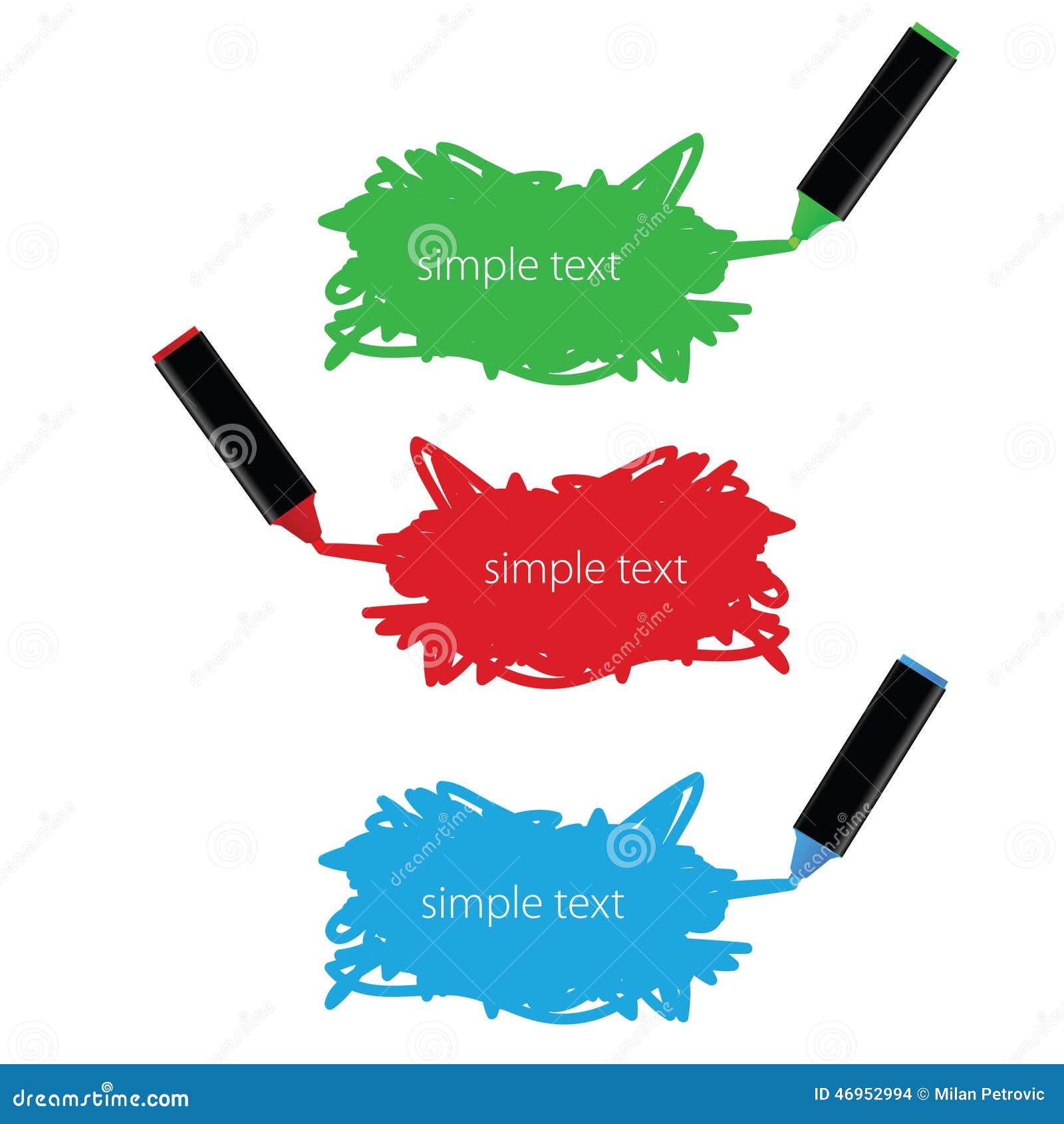 Markers Text Box Vector Illustration Stock Vector - Illustration of ...