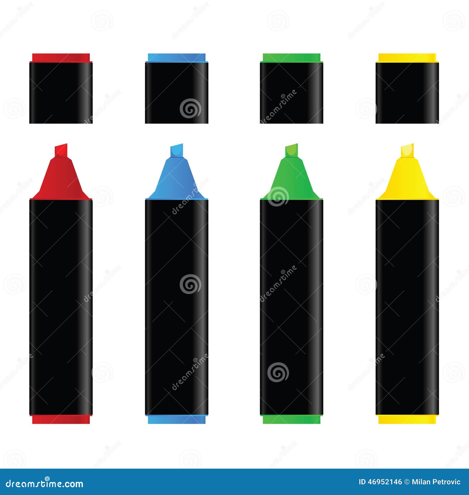 Markers Vector Illustration Stock Vector - Illustration of materials ...