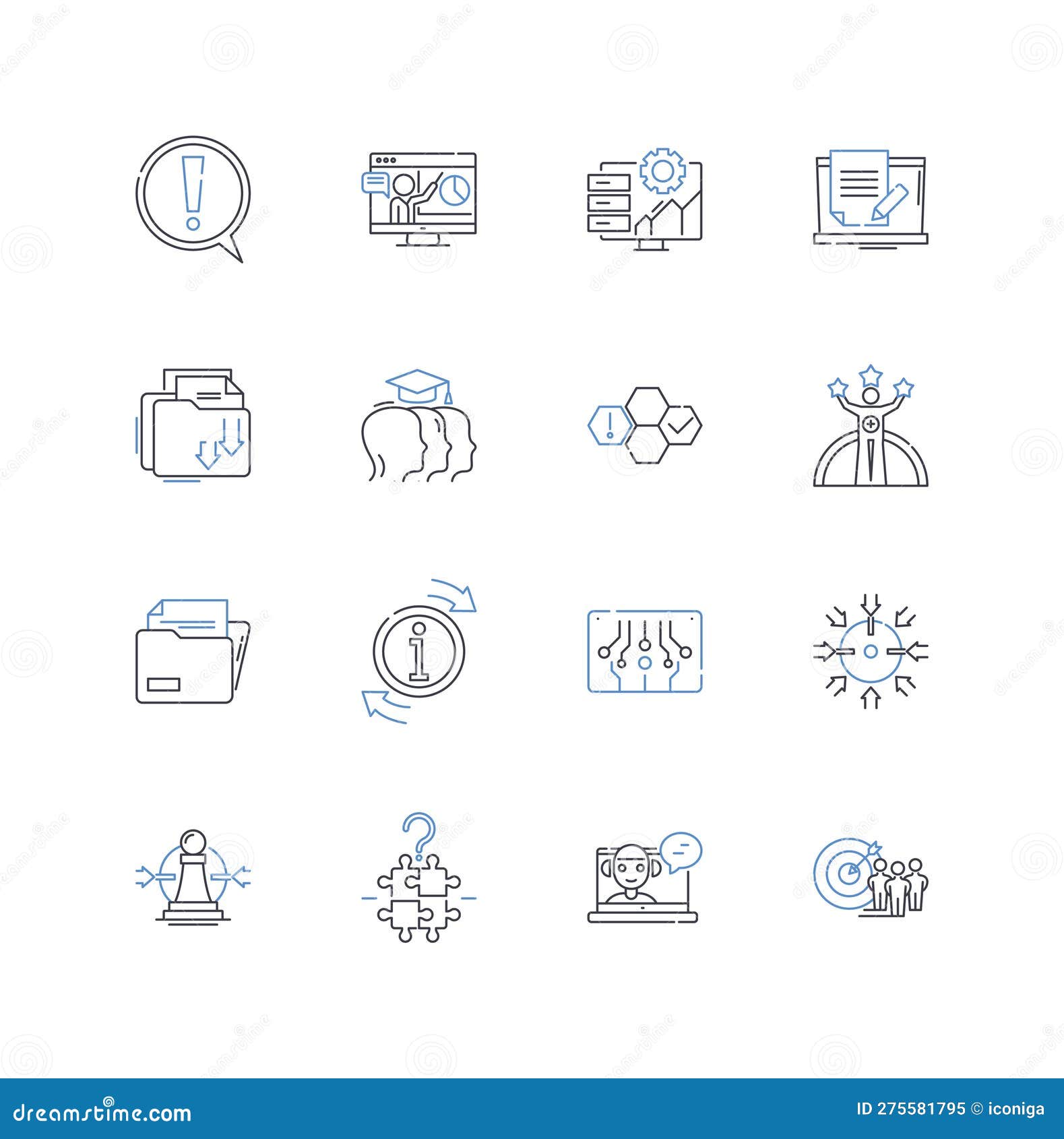 Conglomeration Expansion Line Icons Collection Agglomeration Mergers