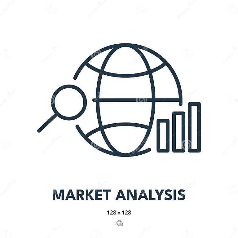Market Analysis Icon. Analytics, Research, Statistics. Editable Stroke ...