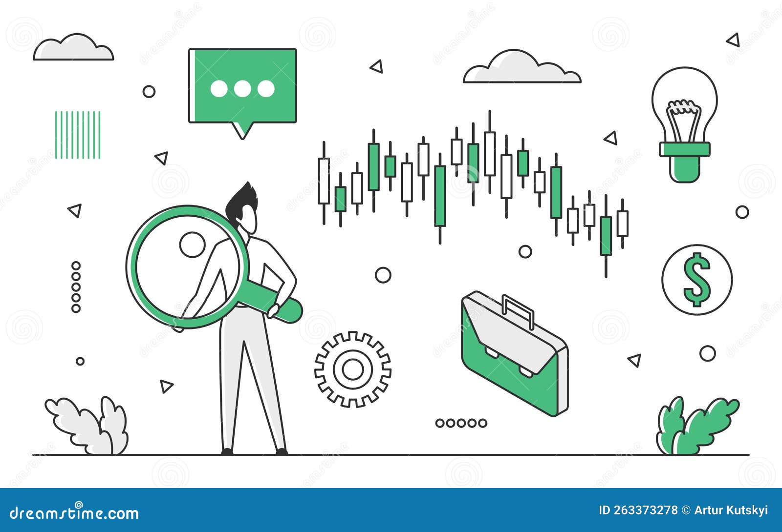 Market analysis research stock vector. Illustration of diagram - 263373278
