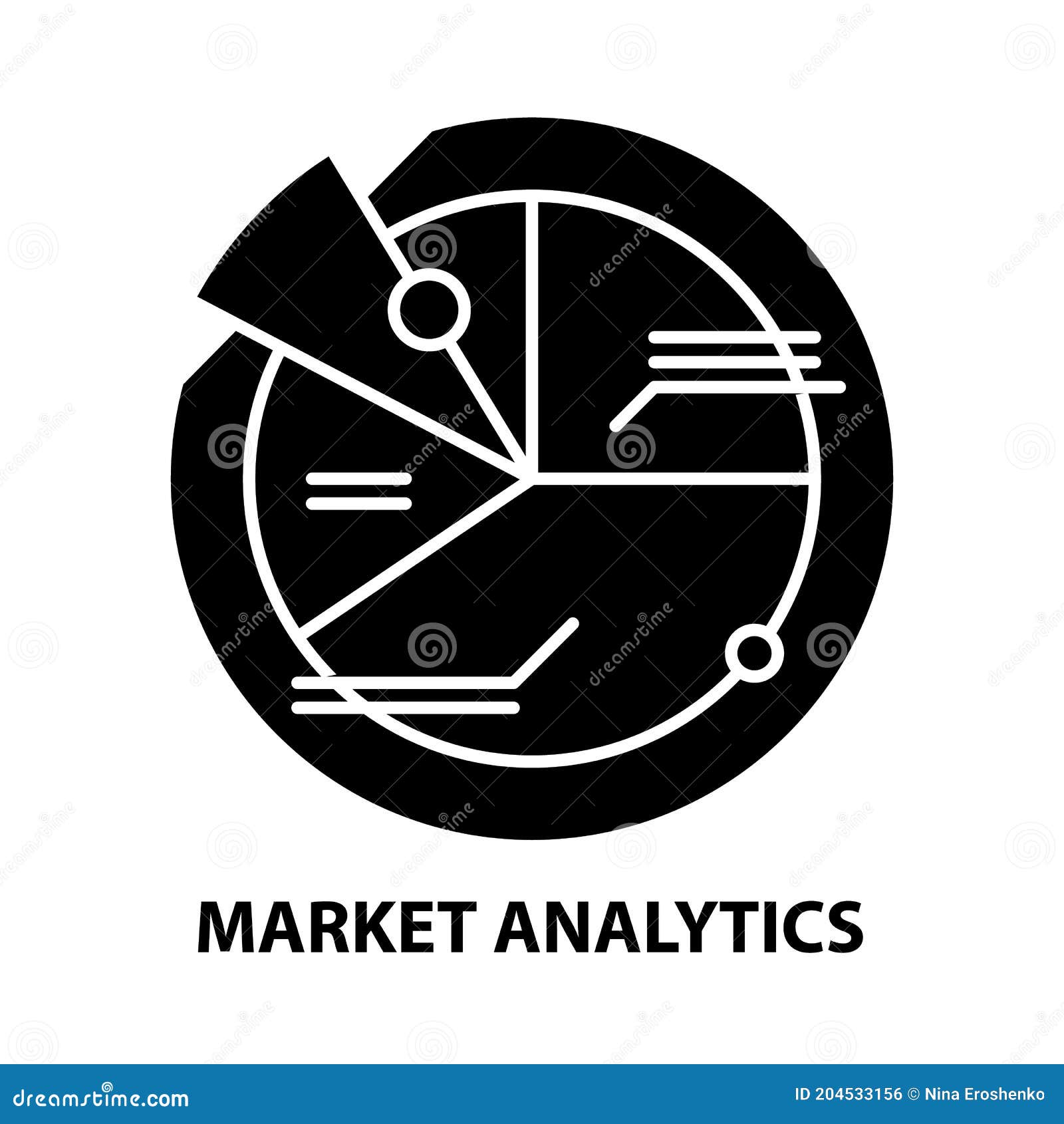 Market Analytics Icon, Black Vector Sign with Editable Strokes, Concept ...