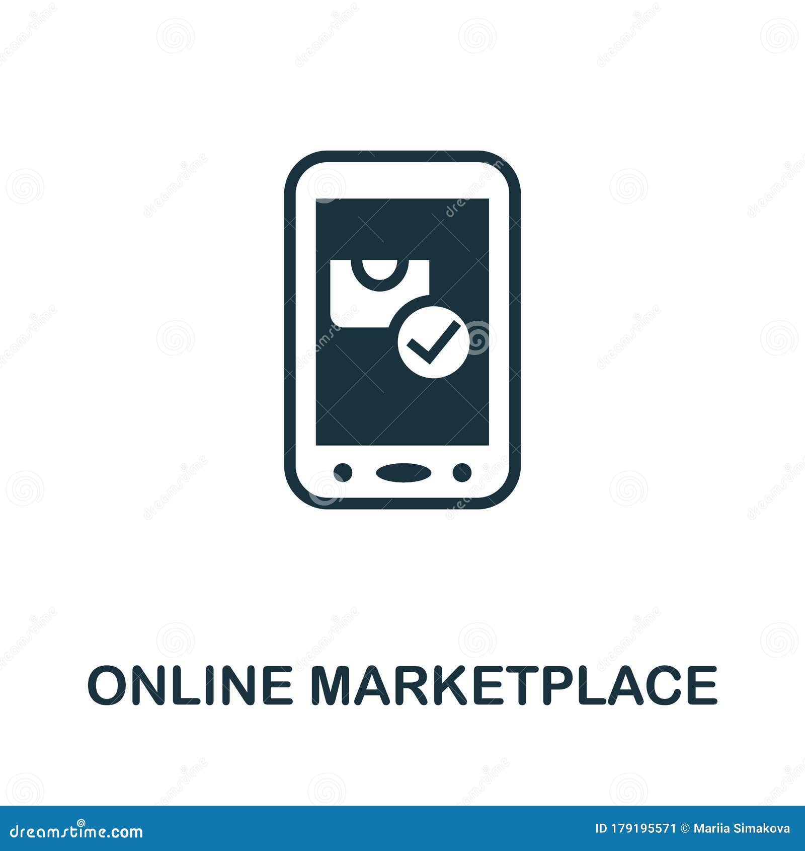 Market App Icon. Simple Illustration from E-commerce Collection Stock ...