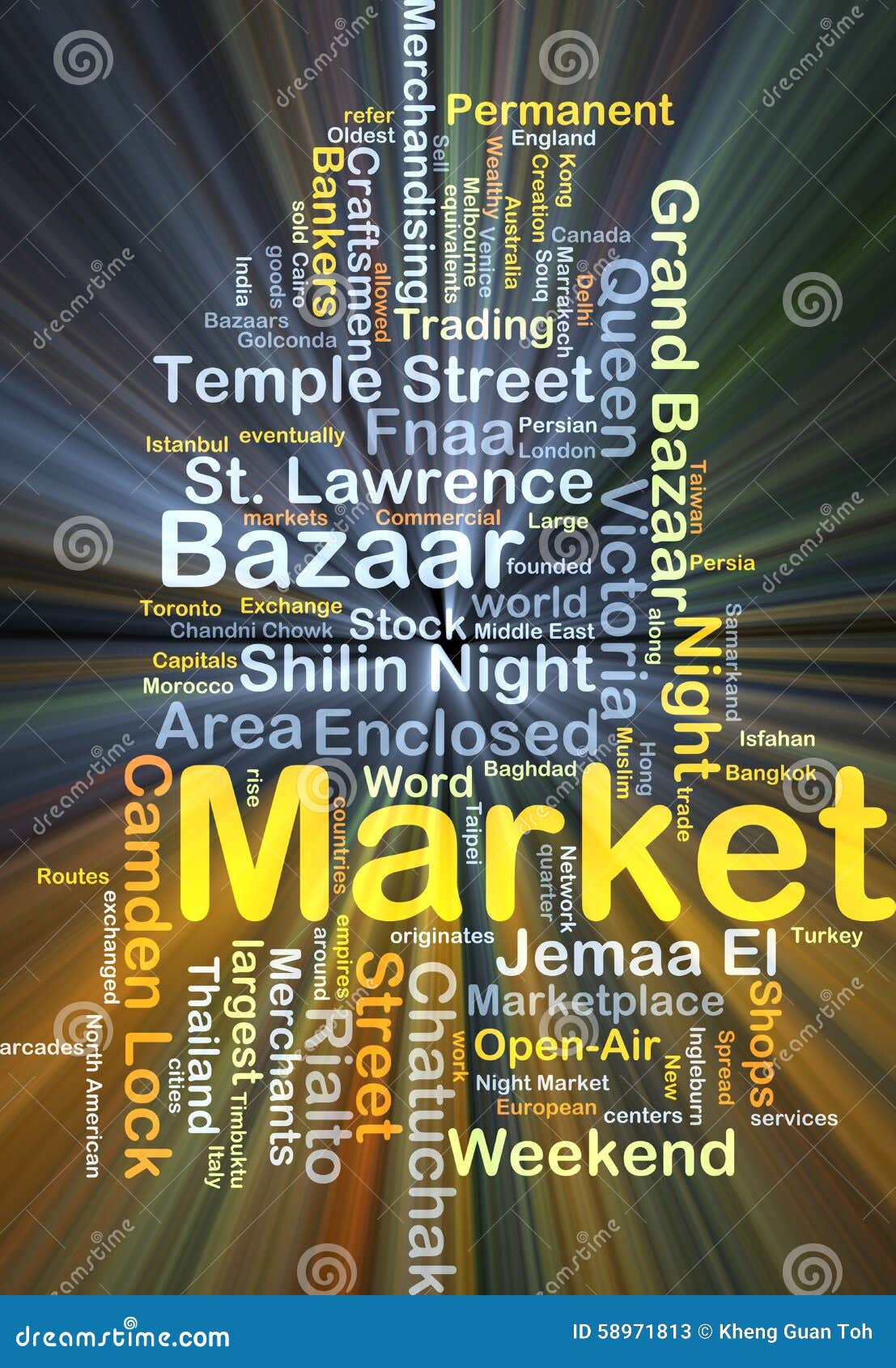 Market Background Concept Glowing Stock Illustration - Illustration of ...