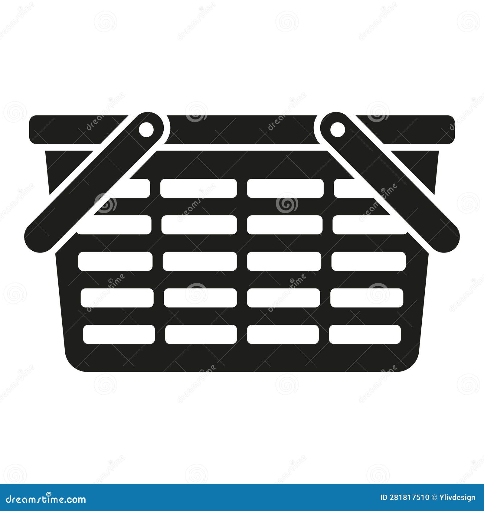 Market Basket Icon Simple Vector. Picnic Hamper Stock Illustration ...