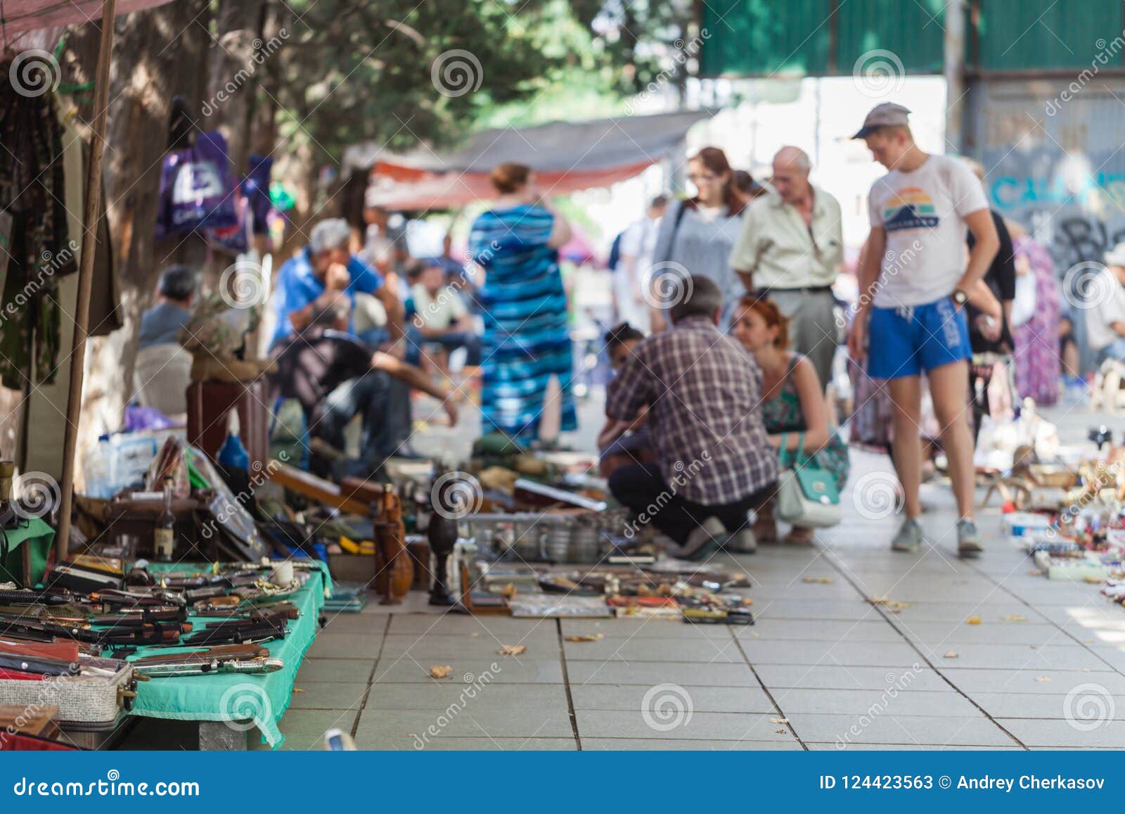 Market Boot with Objects Beeing Selled at the Weekend Flea Market in ...