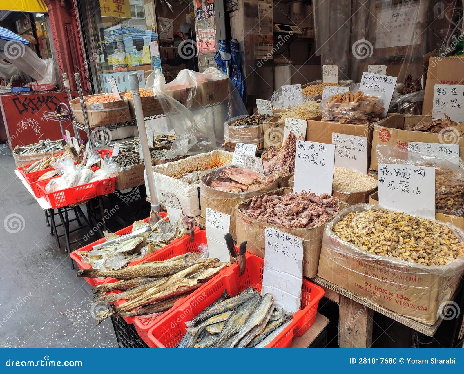 The Market in Chinatown Manhattan is a Dried Fish Stand Stock Photo ...