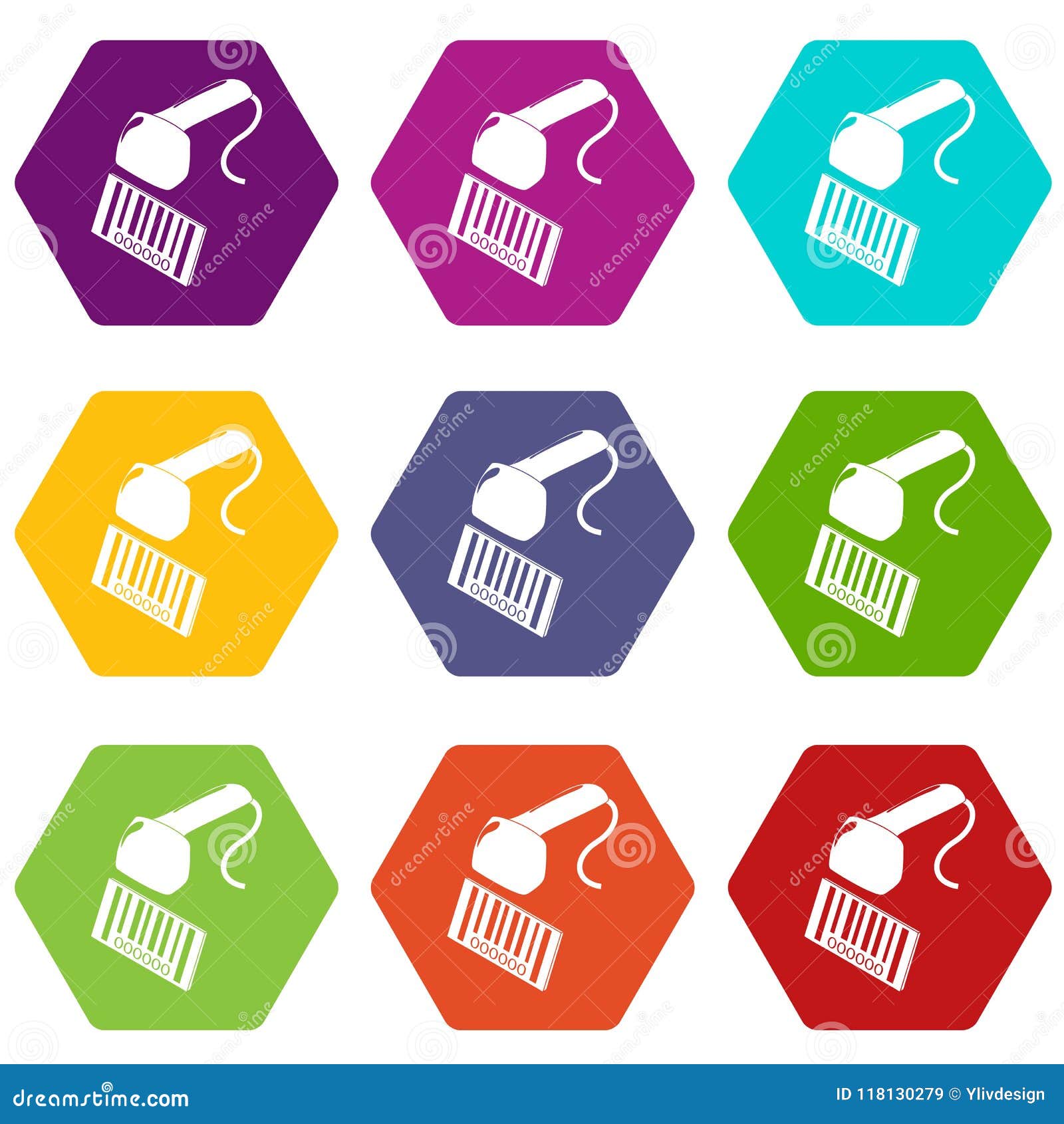 Market Code Scanner Icons Set 9 Vector Stock Vector - Illustration of ...