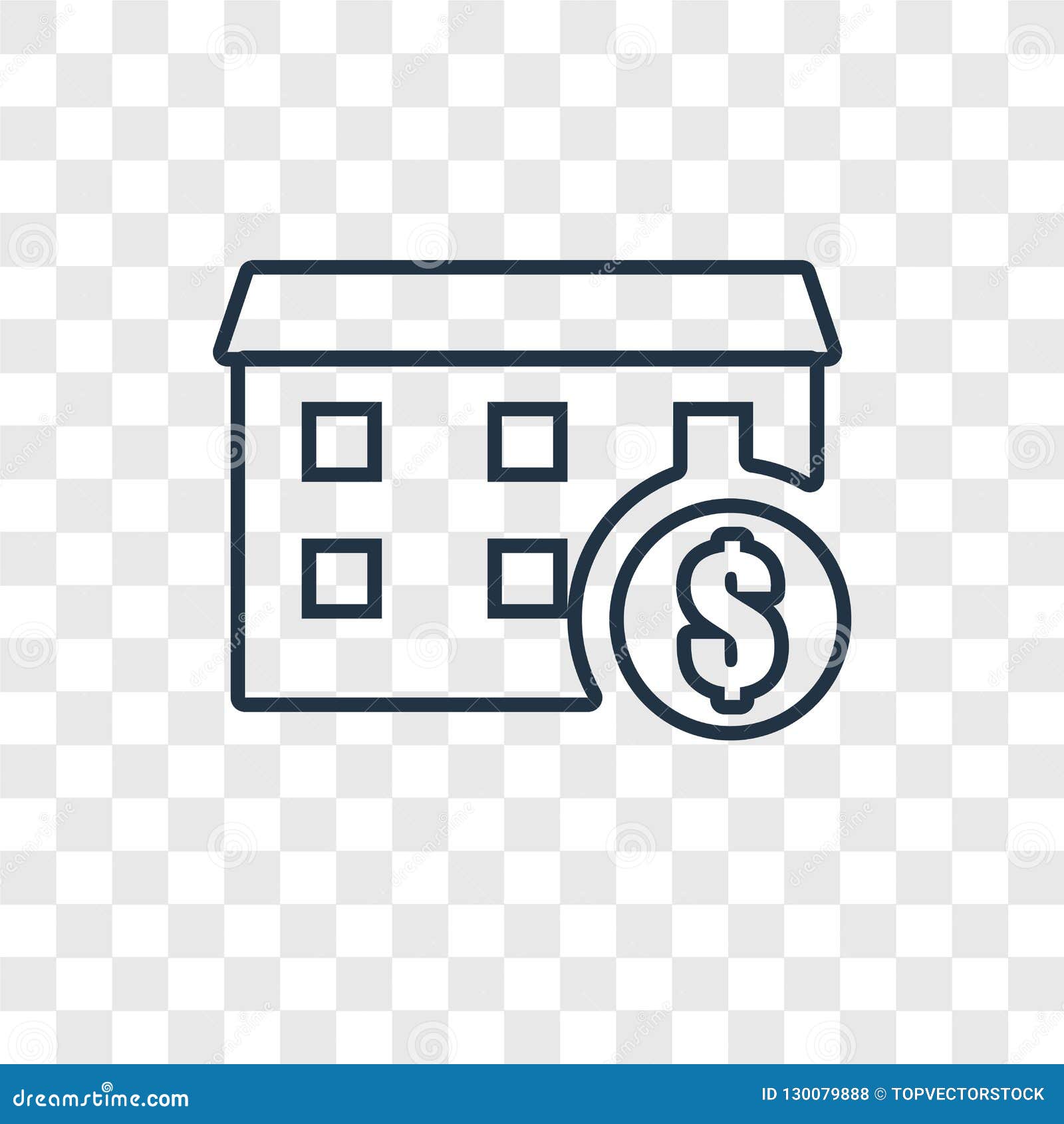 Market Concept Vector Linear Icon Isolated on Transparent Background ...