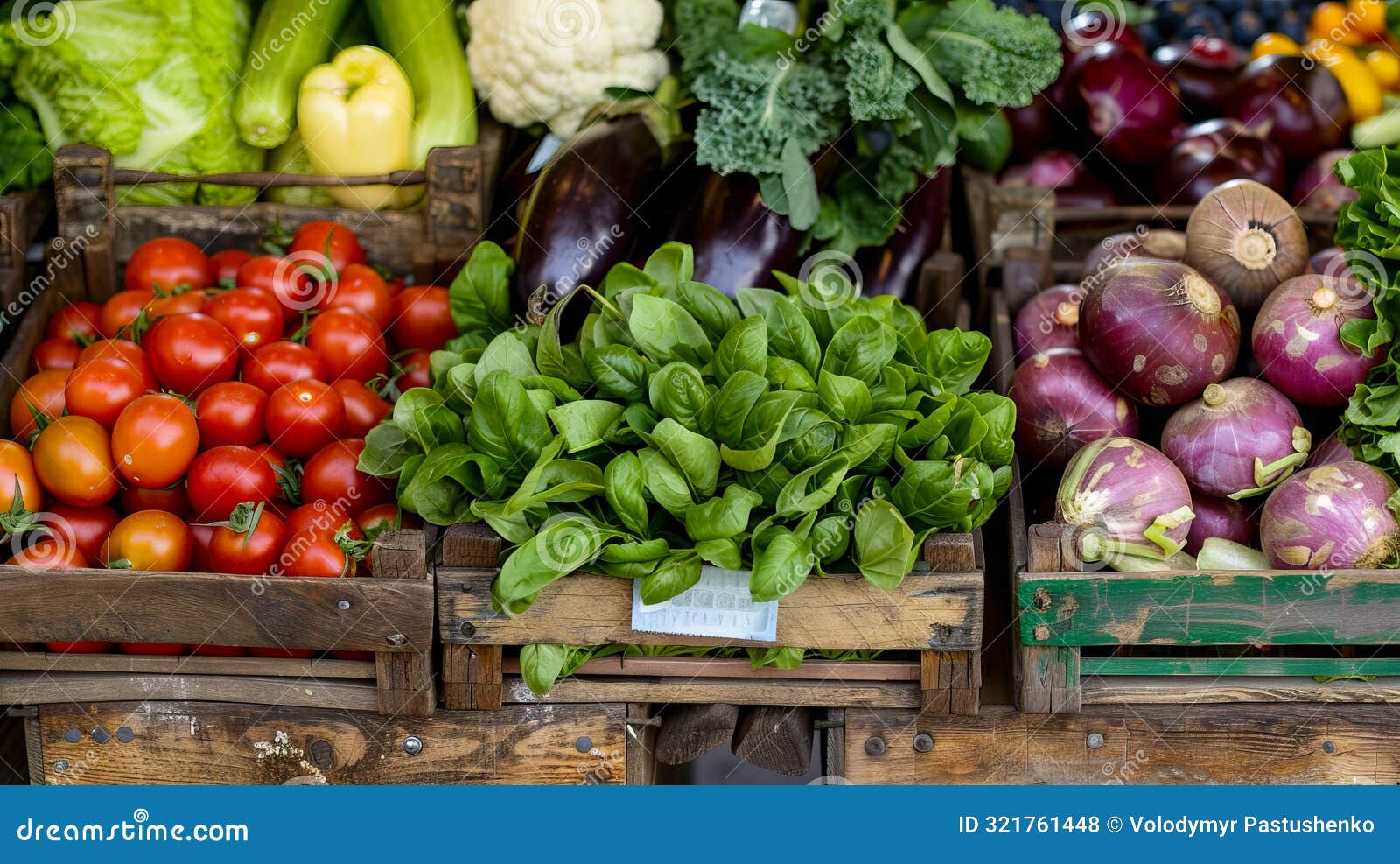 A Market with Crates of Vegetables and Fruits Stock Photo - Image of ...