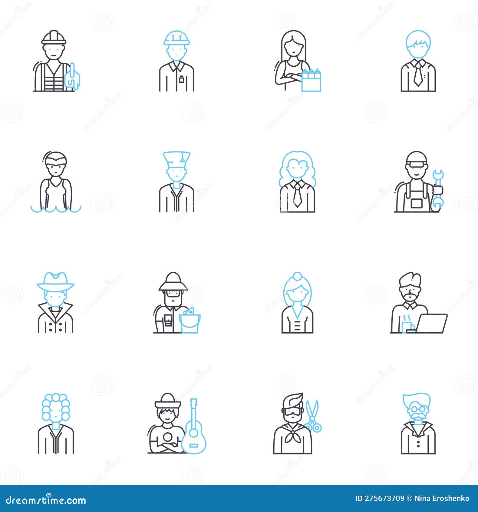 Market Data Linear Icons Set. Trends, Analytics, Research, Insights ...