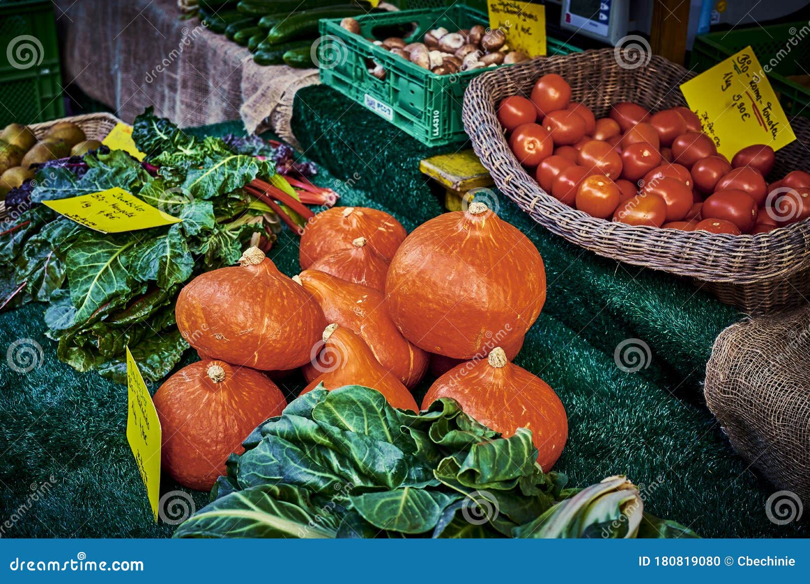 Market Display at a German Weekly Market with Different Types of ...