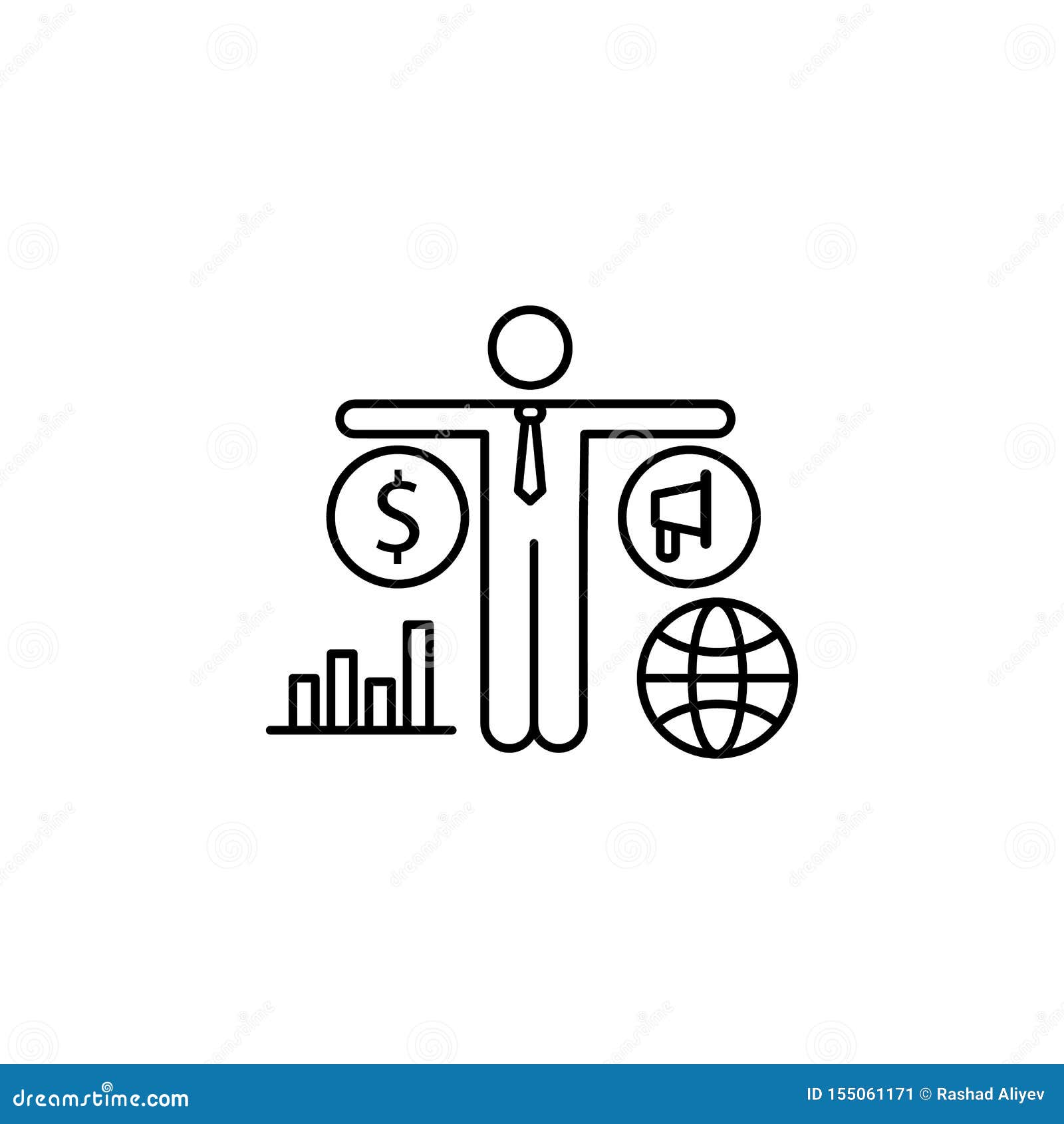 Market Dollar Strategy Global Icon. Element of Consumer Behavior Line ...