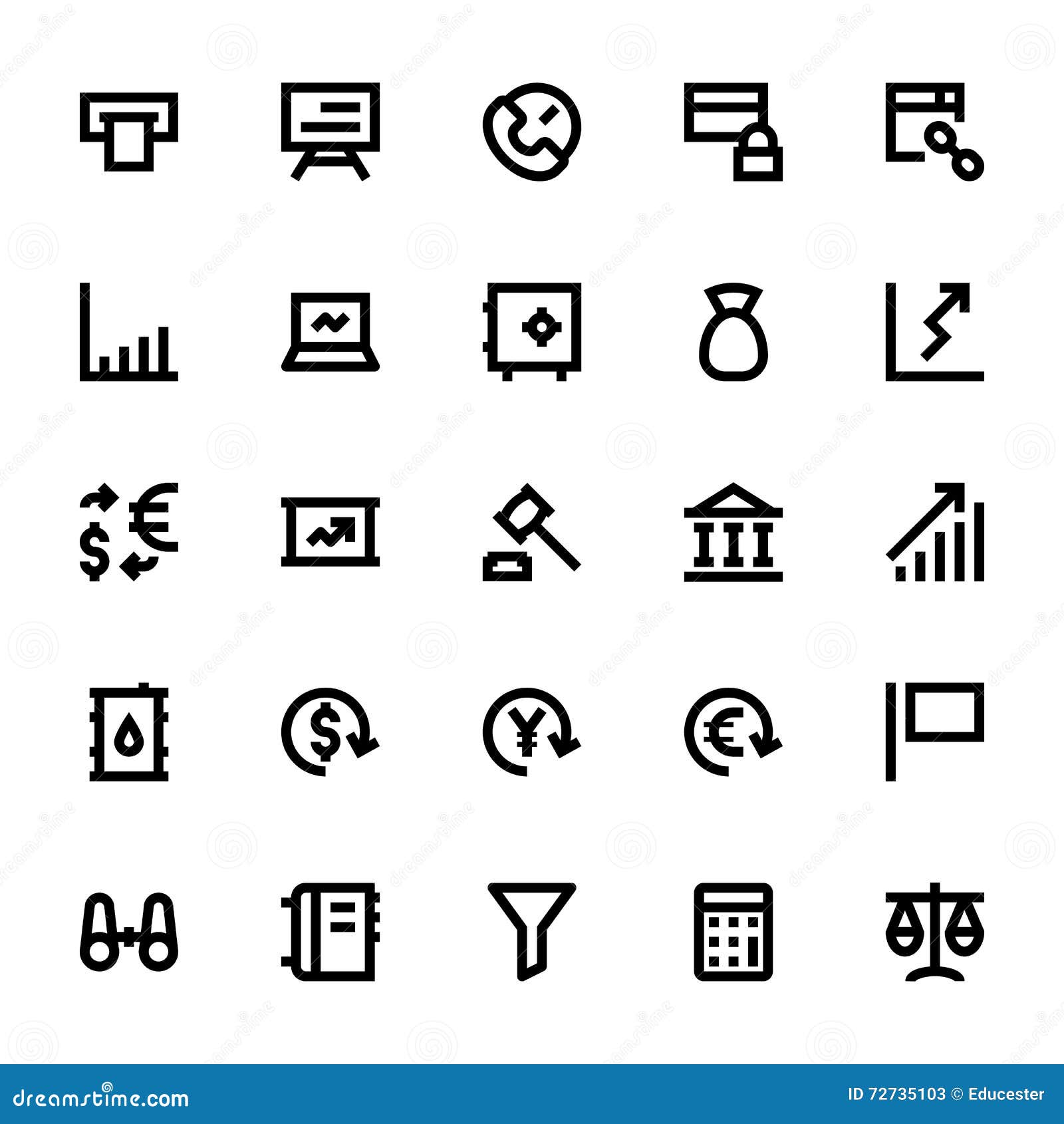 Market and Economics Vector Icons 1 Stock Illustration - Illustration ...