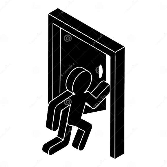 Market Exit Icon, Simple Style Stock Vector - Illustration of leave ...