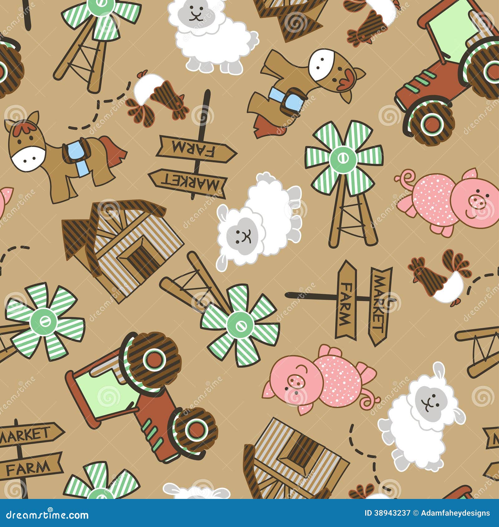 Market farm with animals. stock vector. Illustration of sign - 38943237