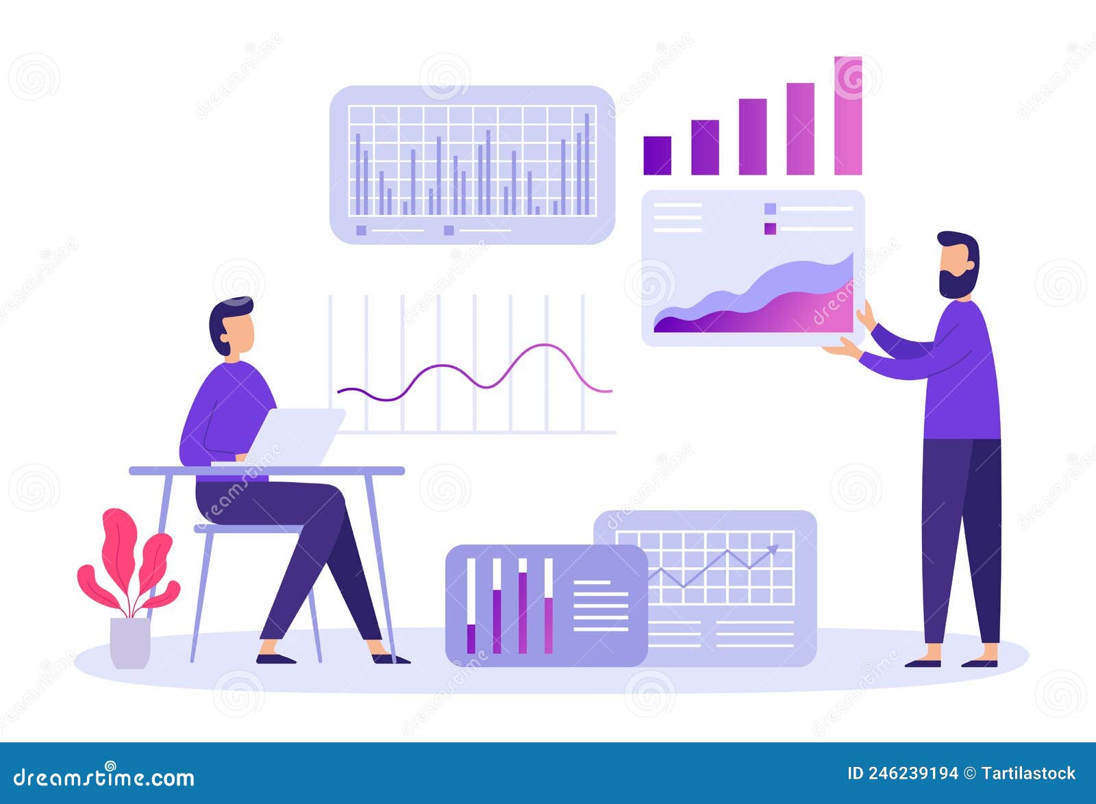 Market Forecast Trend Use Chart and Graphic Stock Vector - Illustration ...