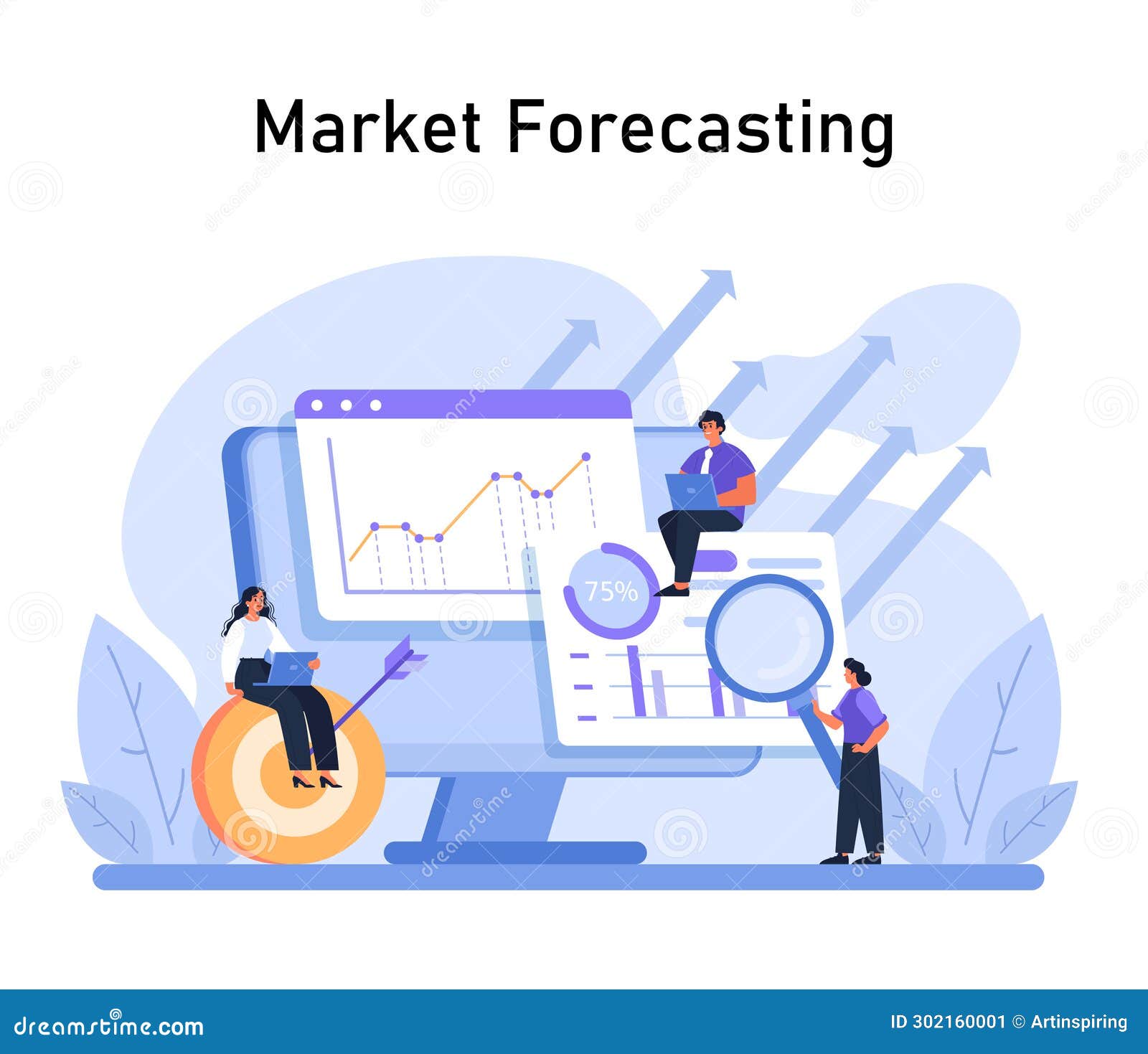 Market Forecasting in Focus. Professionals Study Market Trends on a ...