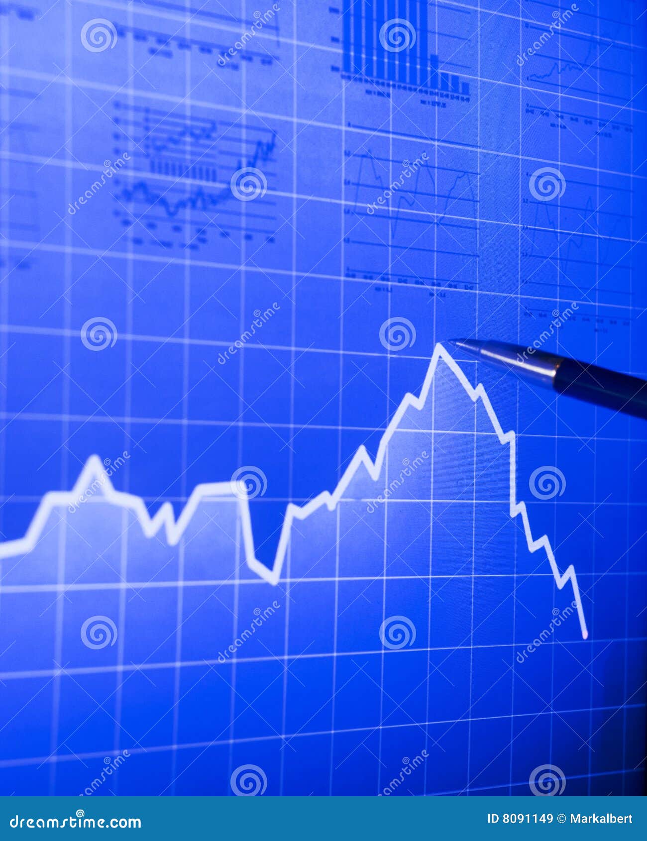 Market graph stock image. Image of blue, finance, monitor - 8091149