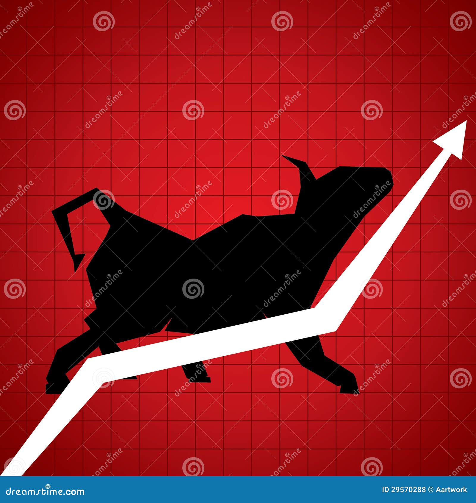 Market graph with bull stock vector. Illustration of banking - 29570288