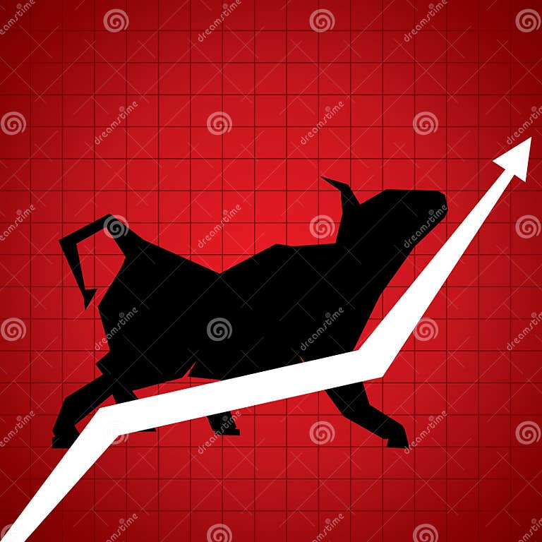 Market graph with bull stock vector. Illustration of banking - 29570288