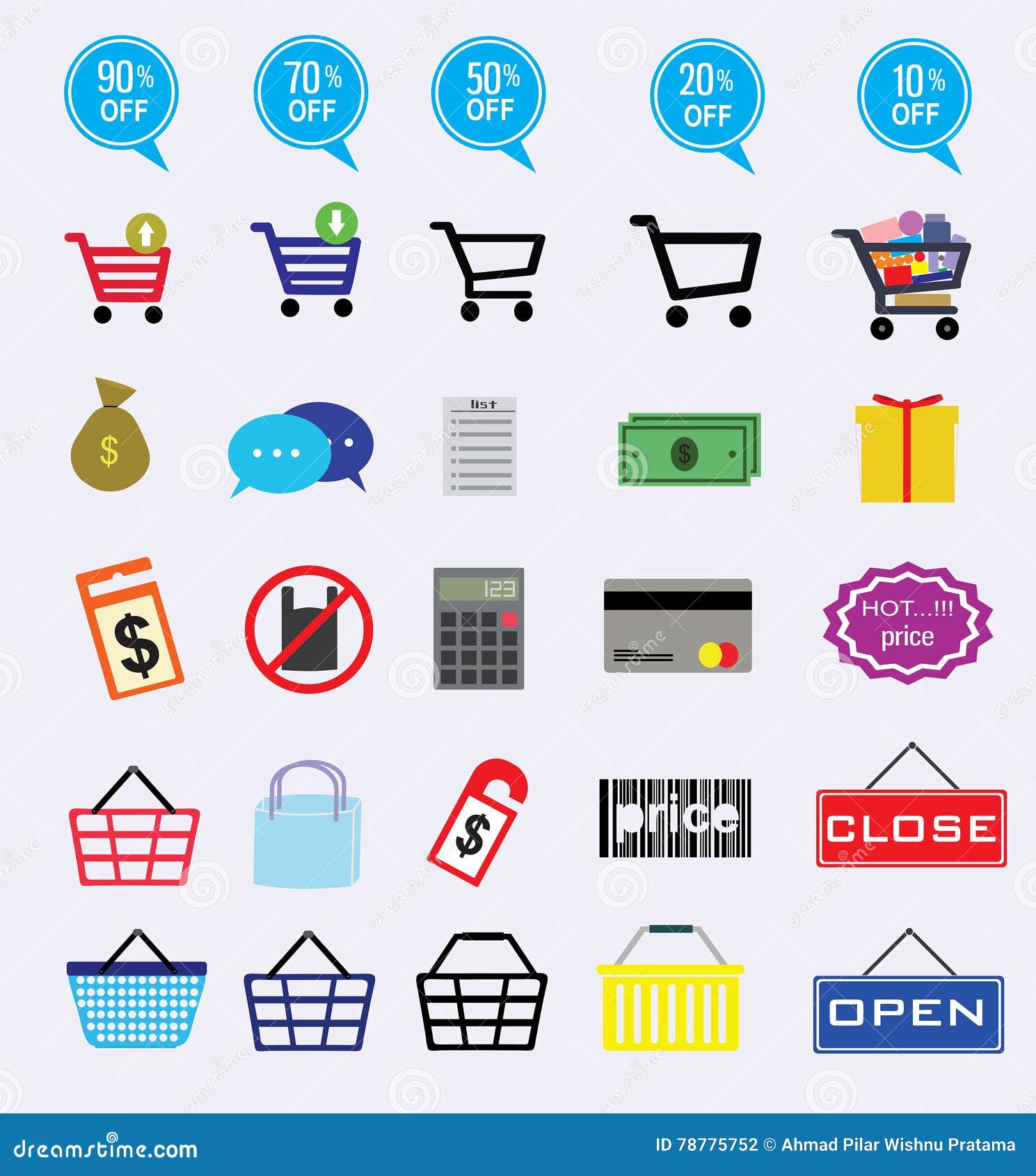 Market icon stock vector. Illustration of store, flat - 78775752