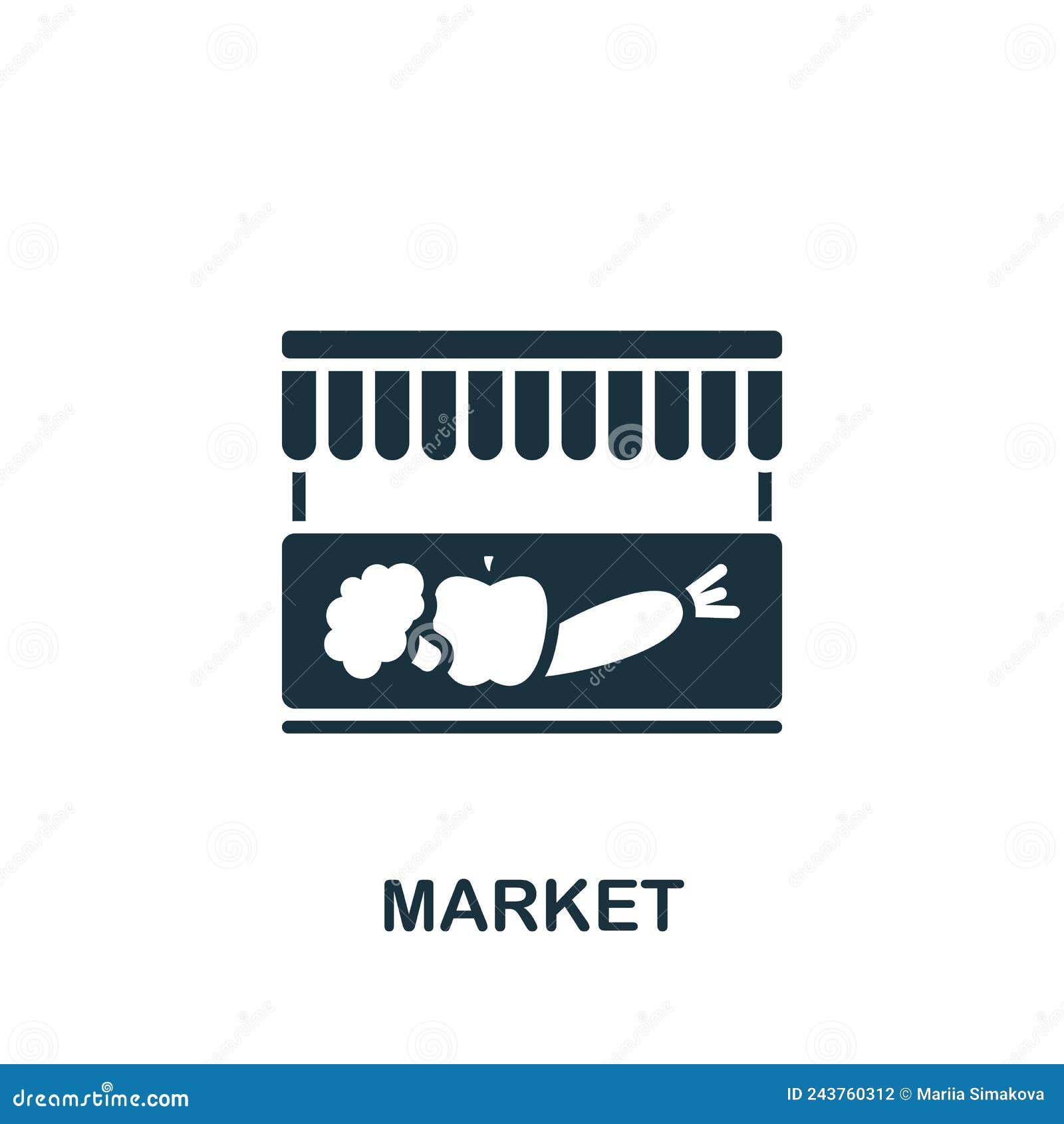 Market Icon. Monochrome Simple Icon for Templates, Web Design and ...