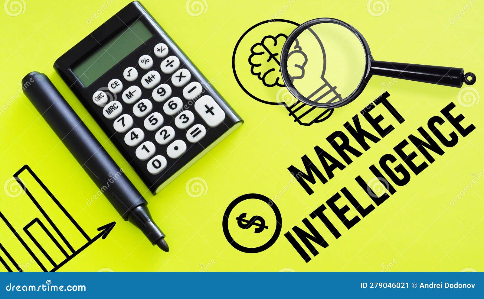 Market Intelligence is Shown Using the Text and Photo of Magnifying ...