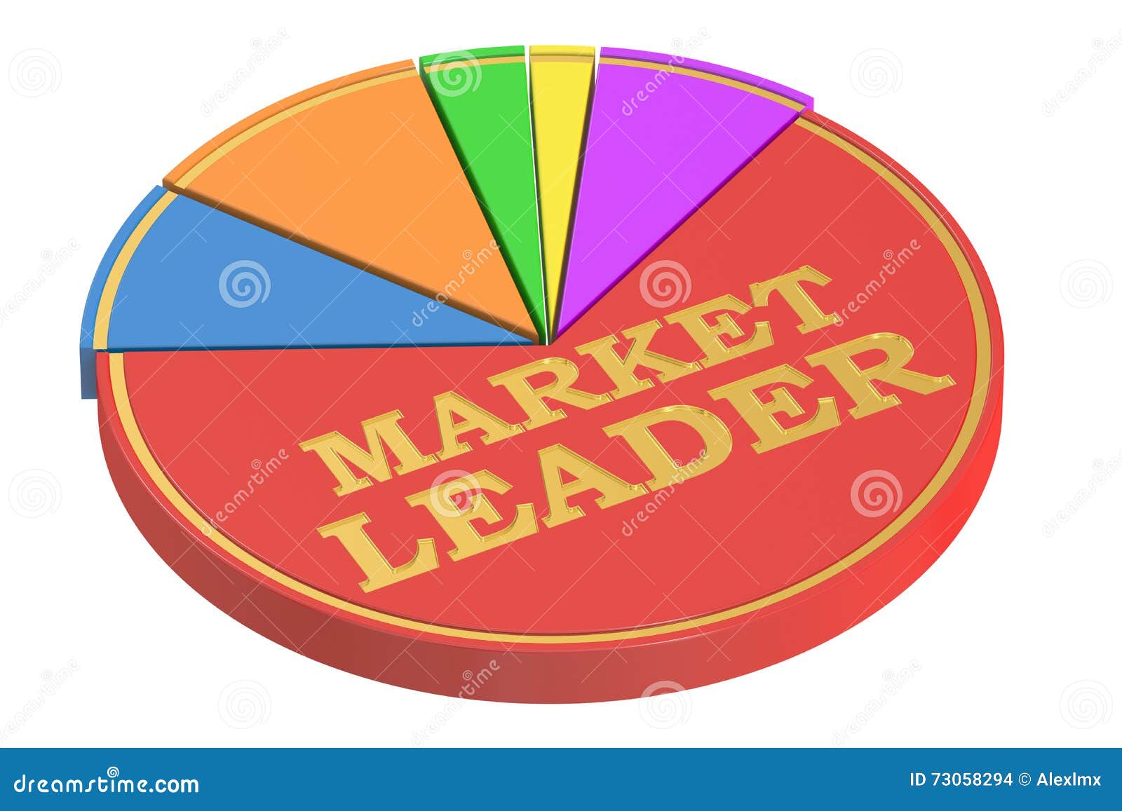 Market Leader Concept with Pie Chart Stock Illustration - Illustration ...